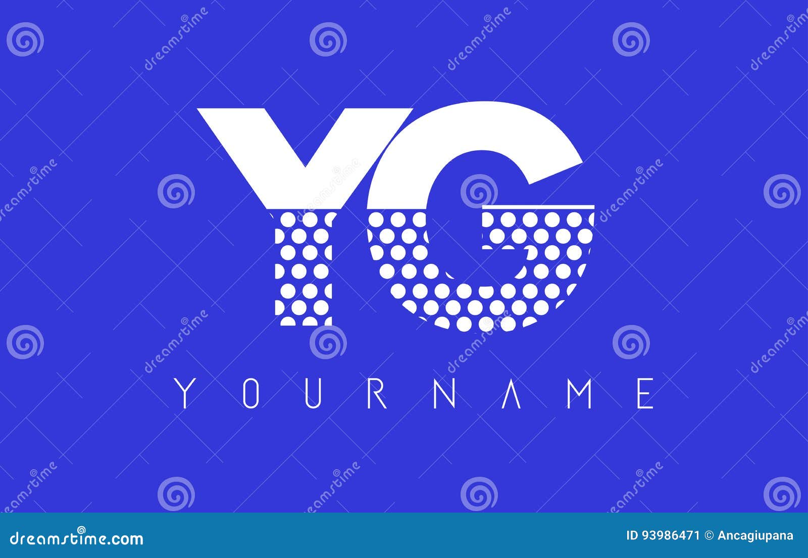 YG Y G Dotted Letter Logo Design with Blue Background. Stock Vector ...