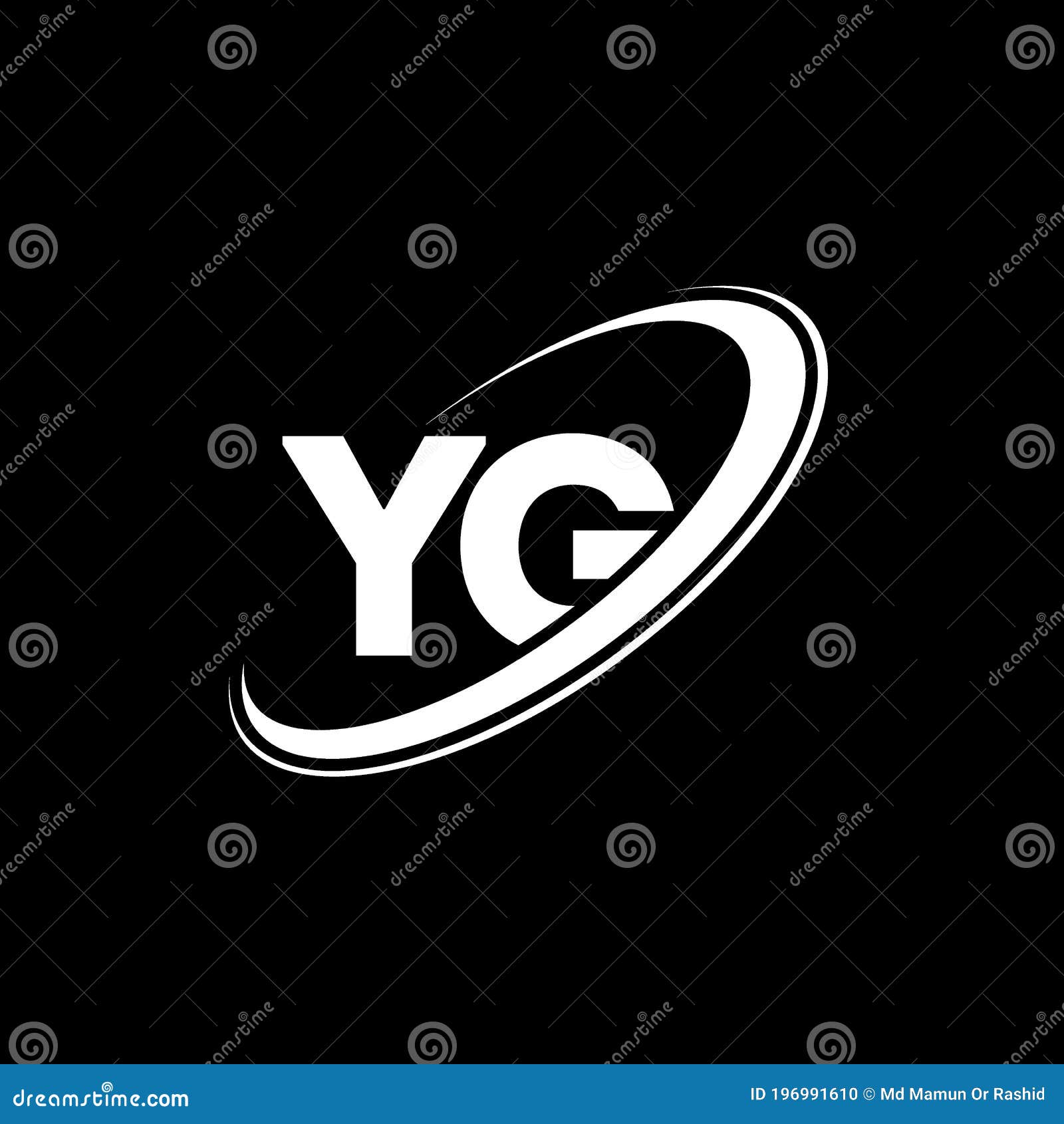 YG Y G Letter Logo Design. Initial Letter YG Linked Circle Uppercase ...