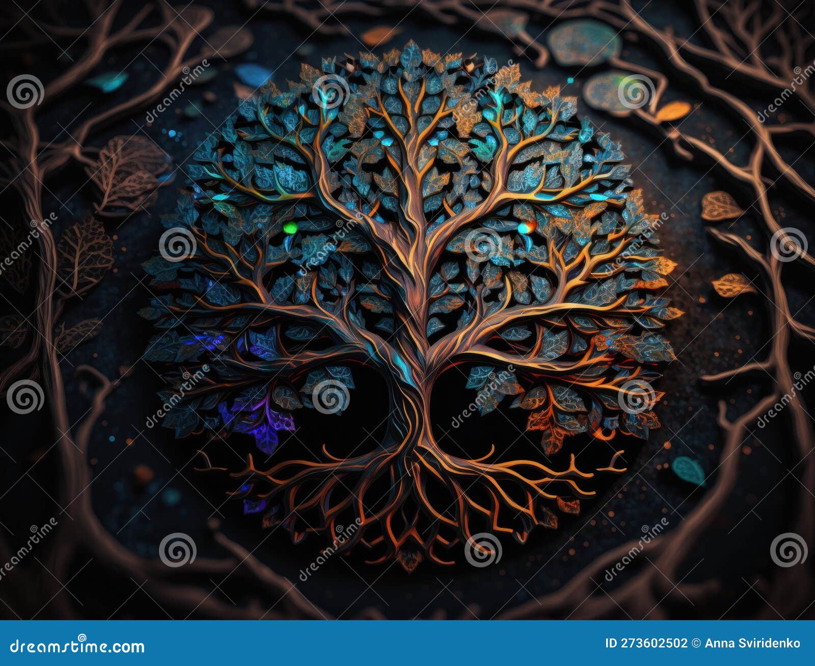 Yggdrasil World Tree, Tattoo Or Print Design Vector Illustration ...