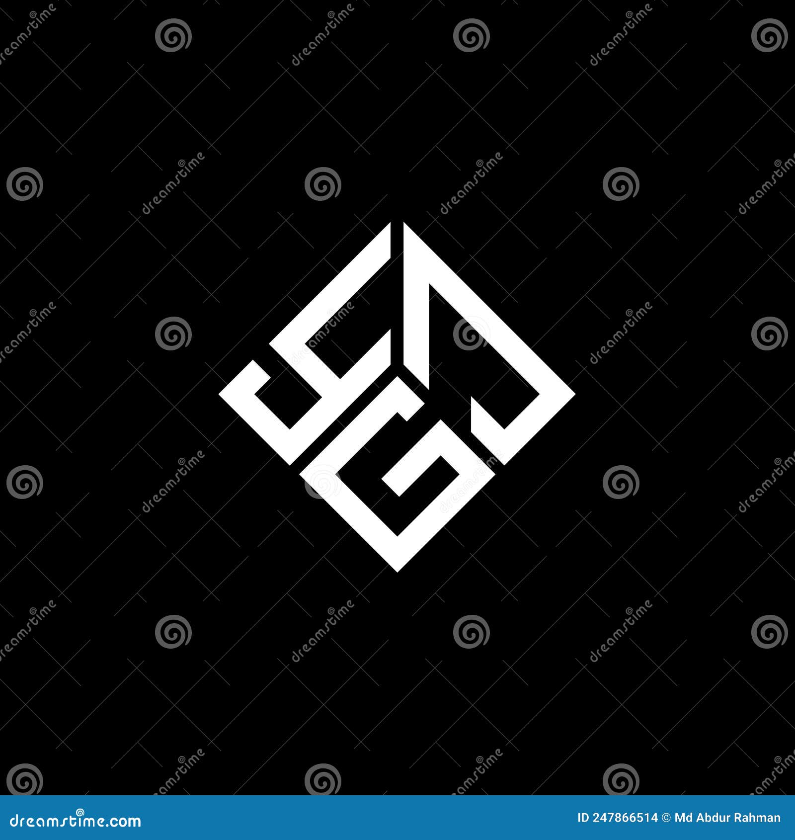 YGJ Letter Logo Design on Black Background. YGJ Creative Initials ...