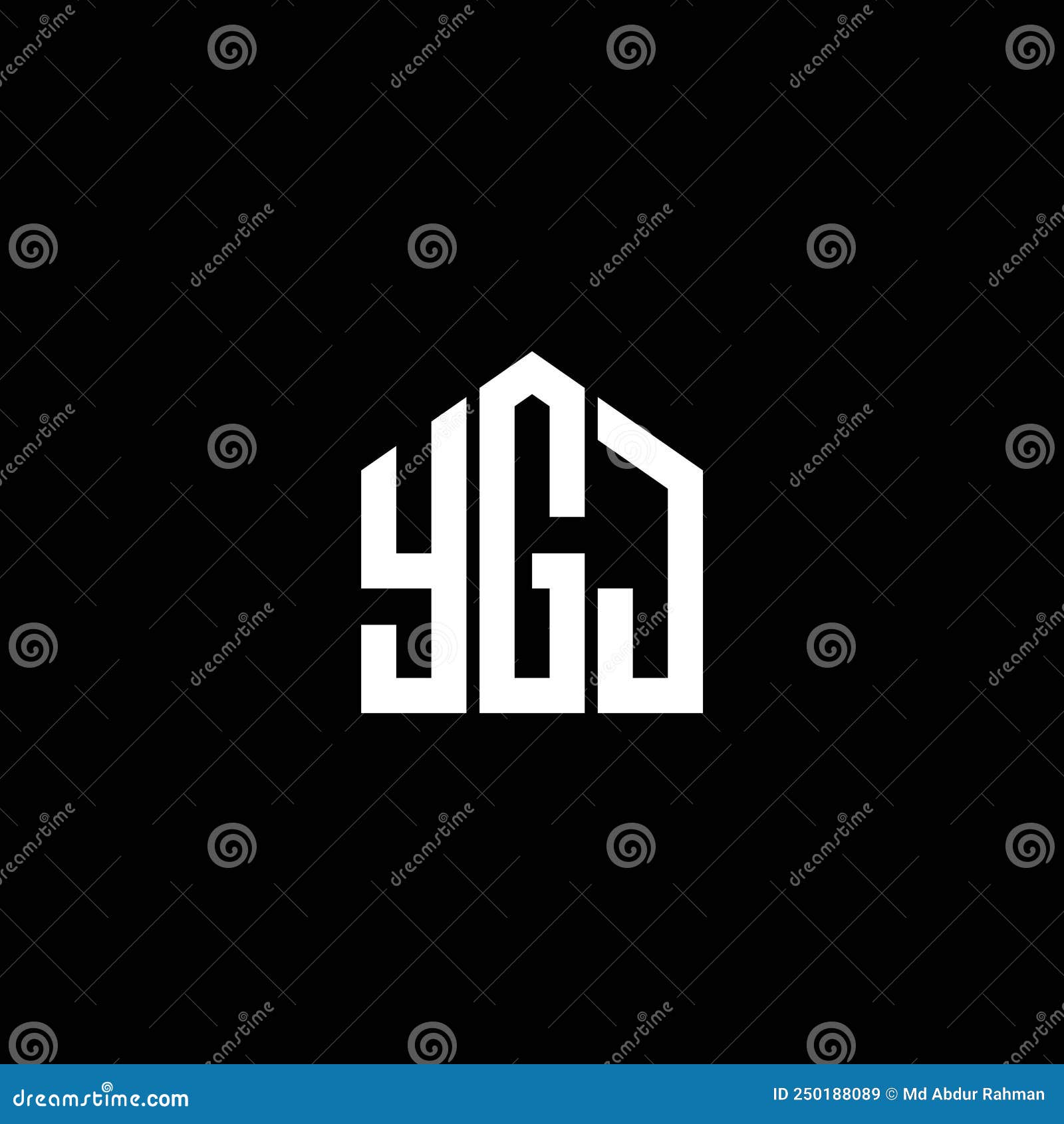 YGJ Letter Logo Design on BLACK Background. YGJ Creative Initials ...