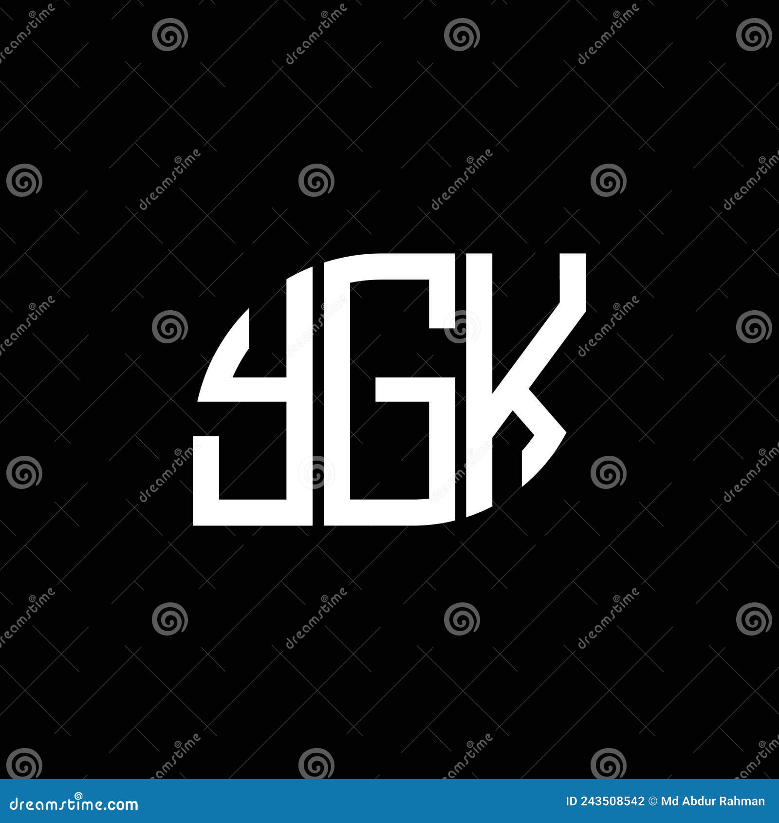 YGK Letter Logo Design on White Background. YGK Creative Initials ...