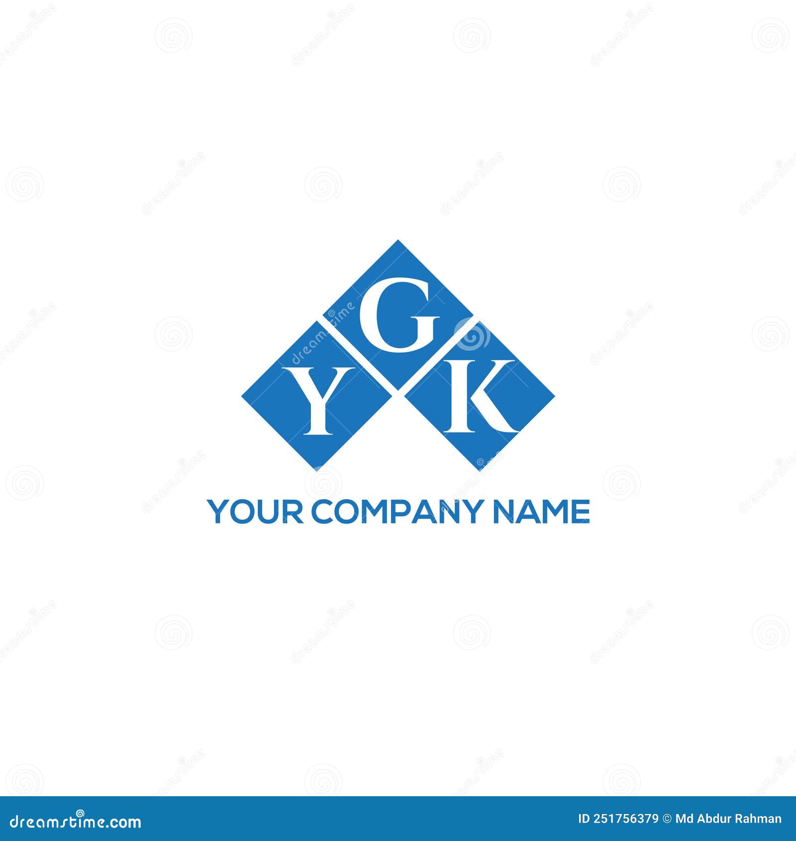 YGK Letter Logo Design on WHITE Background. YGK Creative Initials ...
