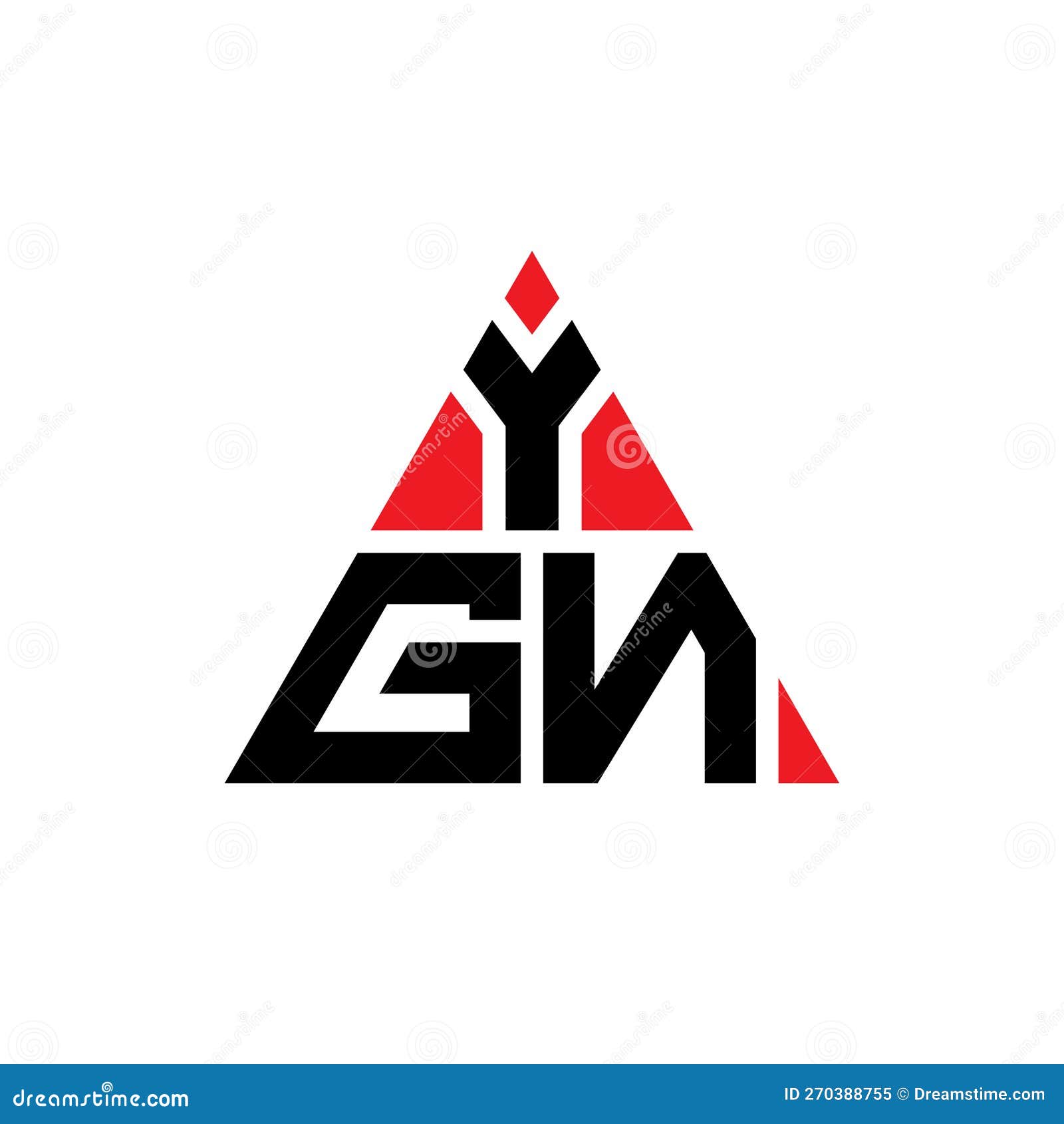 YGN Triangle Letter Logo Design with Triangle Shape. YGN Triangle Logo ...