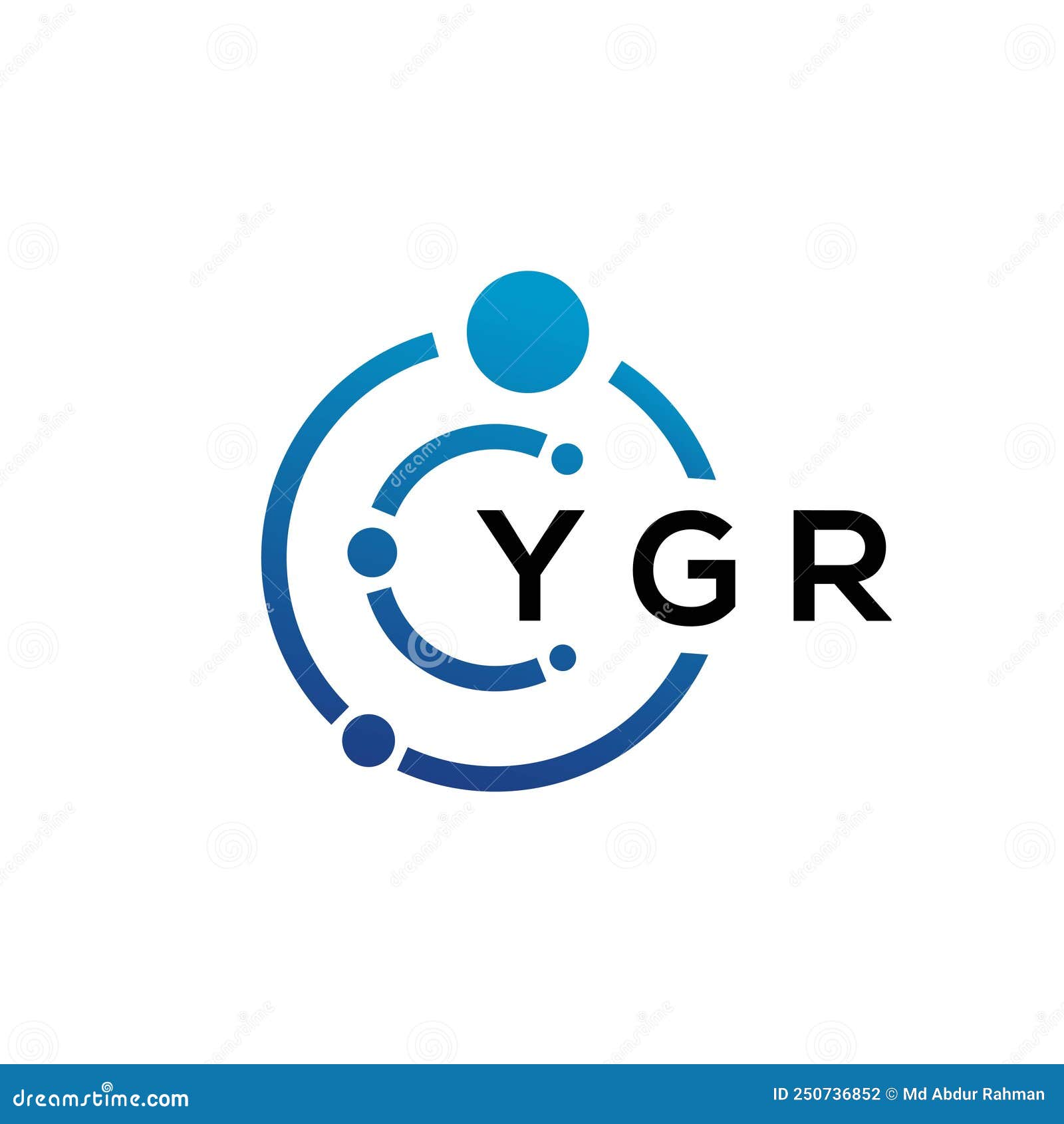 YGR Letter Technology Logo Design on White Background. YGR Creative ...