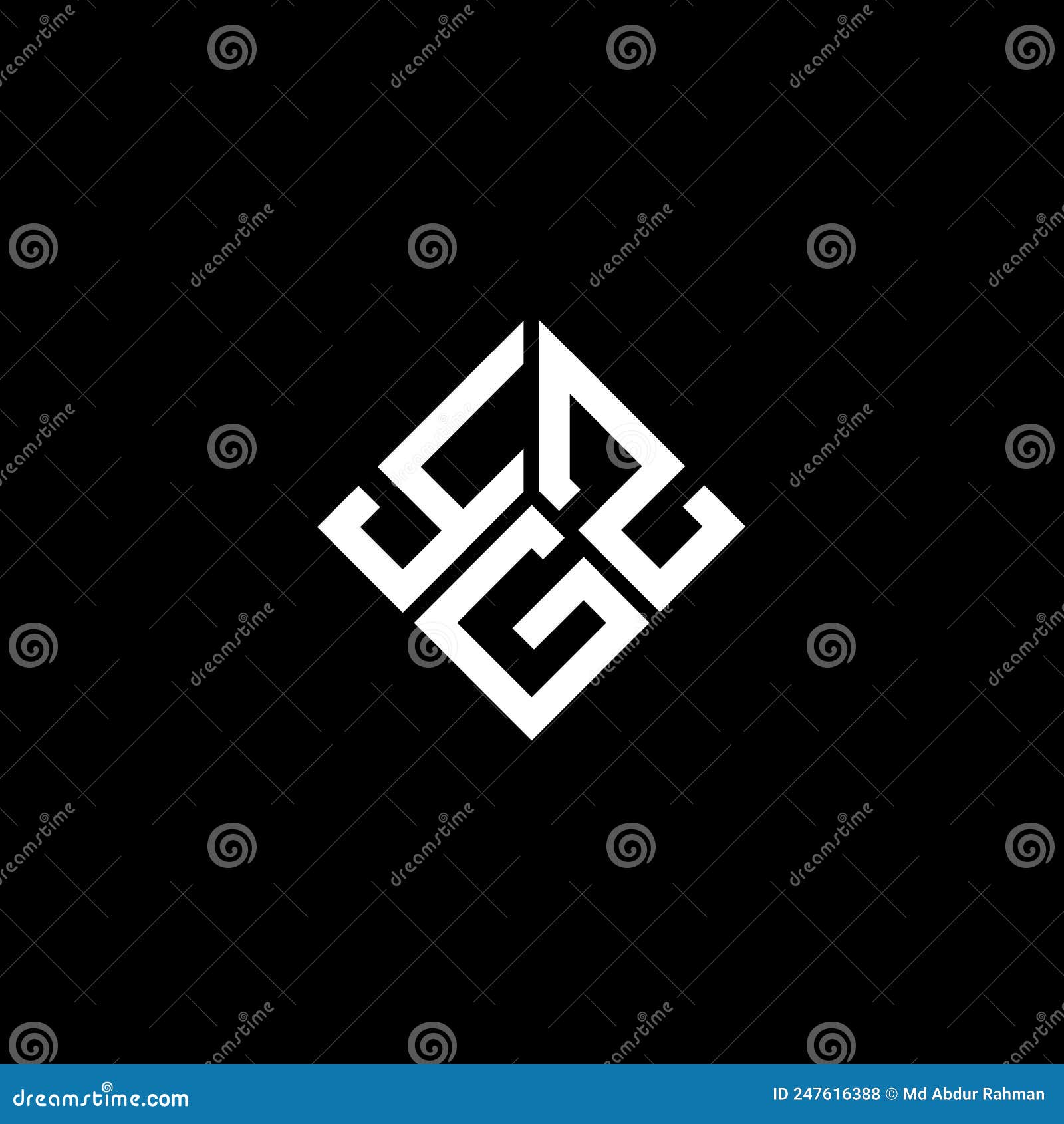 YGZ Letter Logo Design on Black Background. YGZ Creative Initials ...