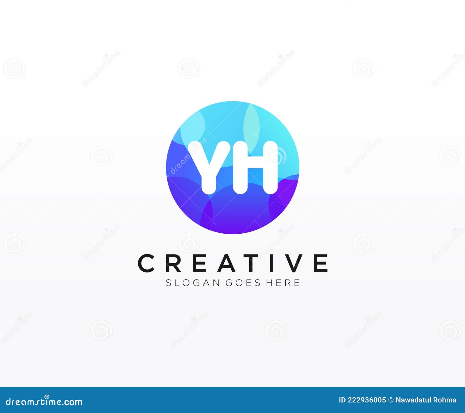 YH Initial Logo with Colorful Circle Template Vector Stock Vector ...