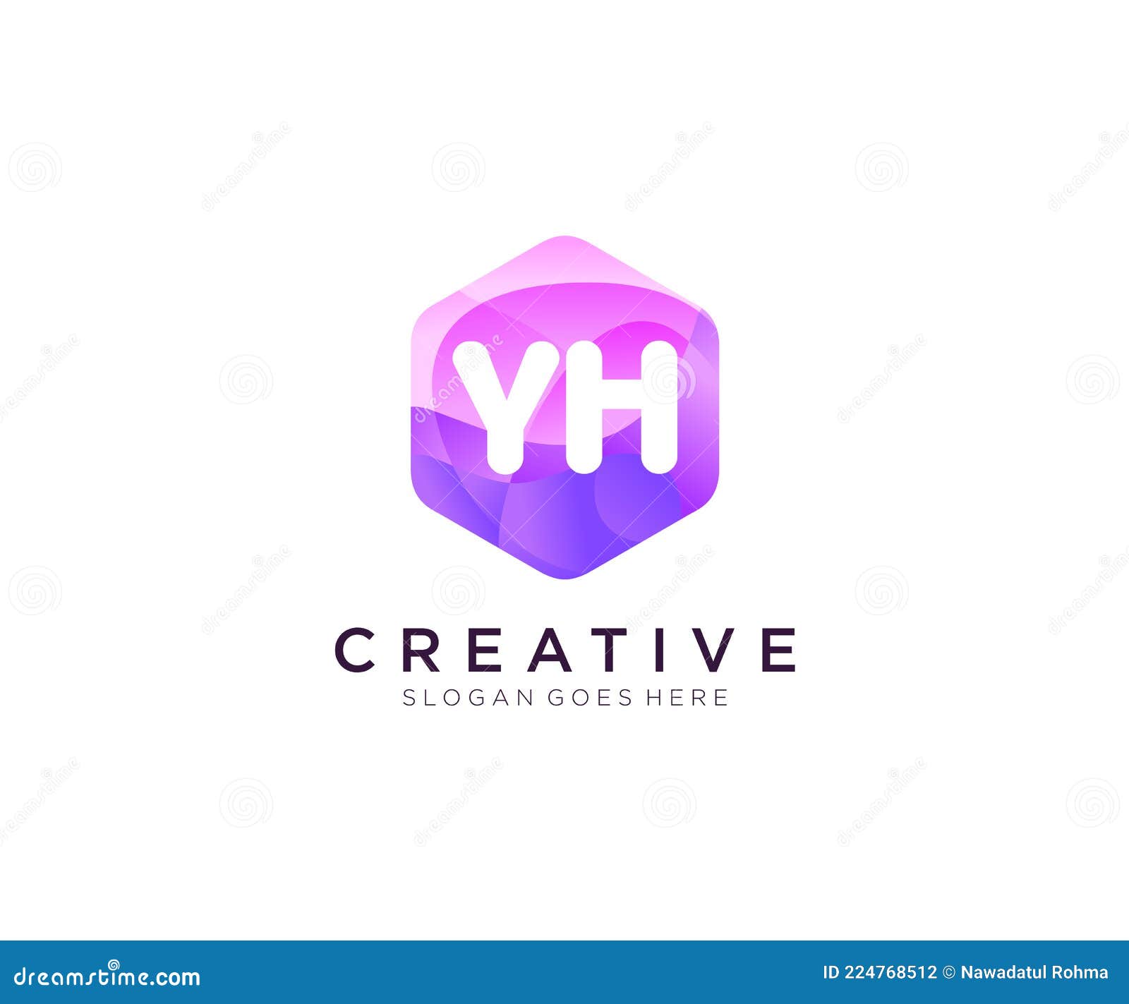 YH Initial Logo with Colorful Hexagon Modern Business Alphabet Logo ...