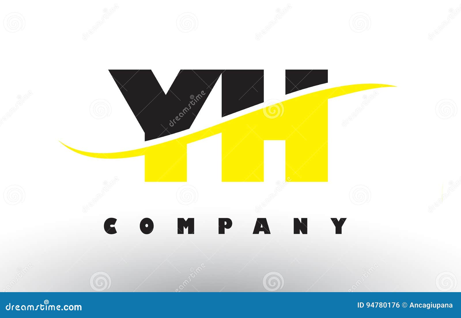 Yh Y H Black And Yellow Letter Logo With Swoosh Stock Vector Illustration Of Trendy Design