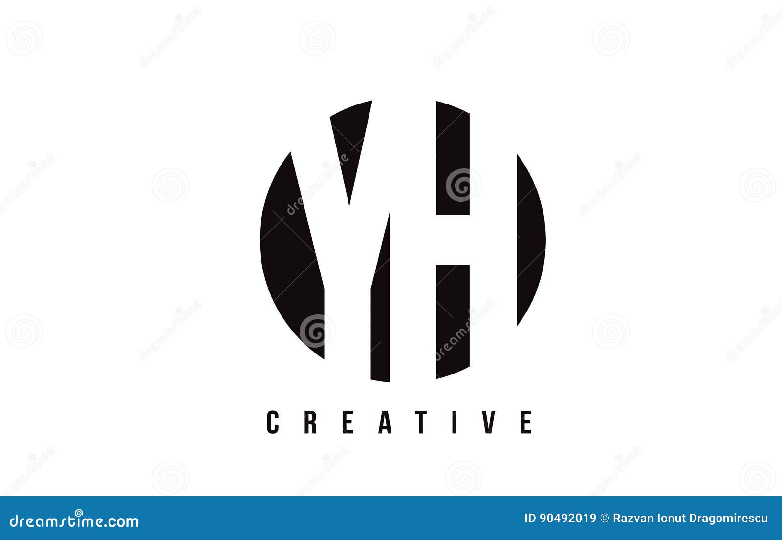Yh Y H White Letter Logo Design With Circle Background Stock Vector Illustration Of Text