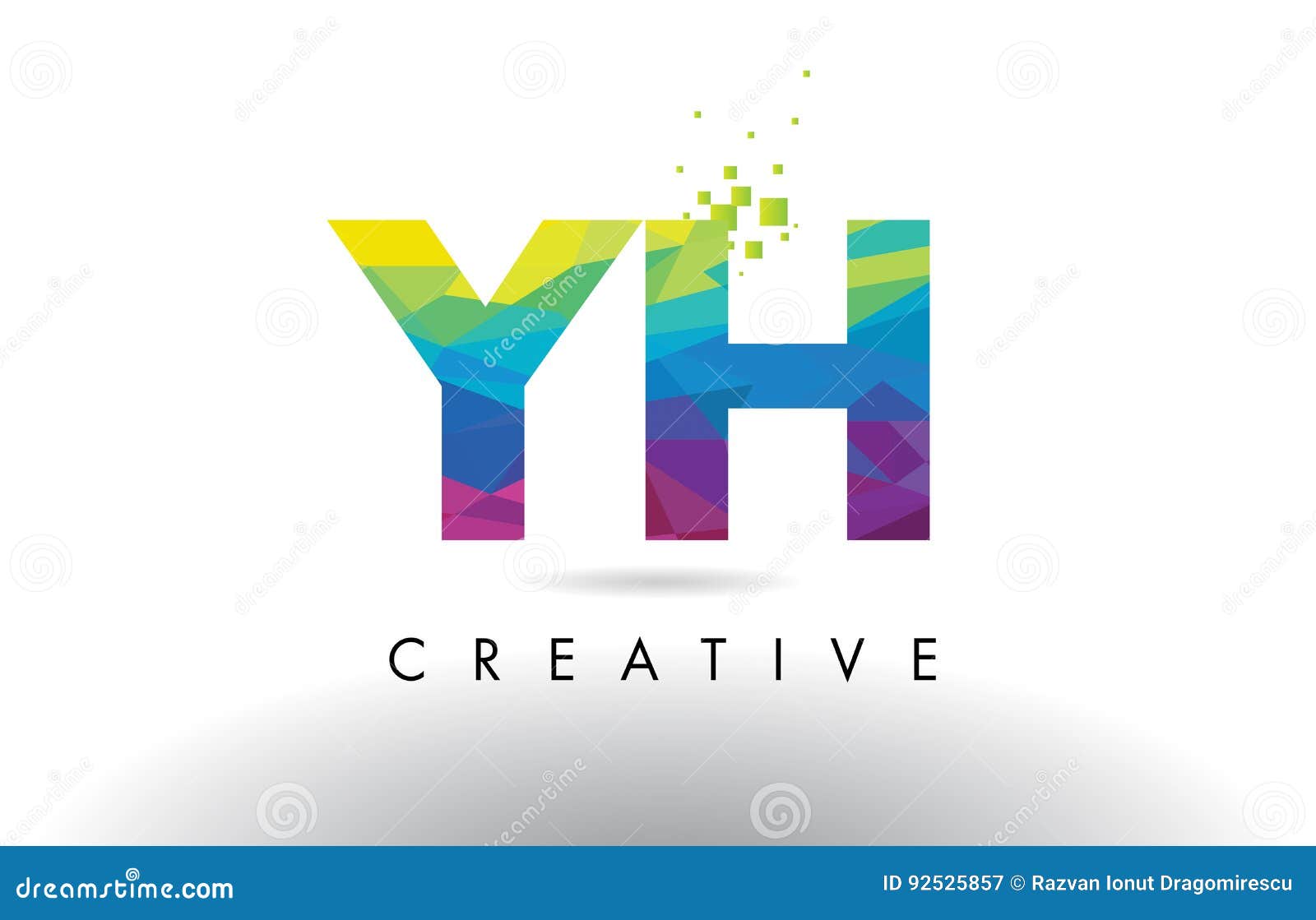 Yh Y H五颜六色的信件origami三角设计传染媒介 向量例证 插画 包括有 例证 独自一个 92525857