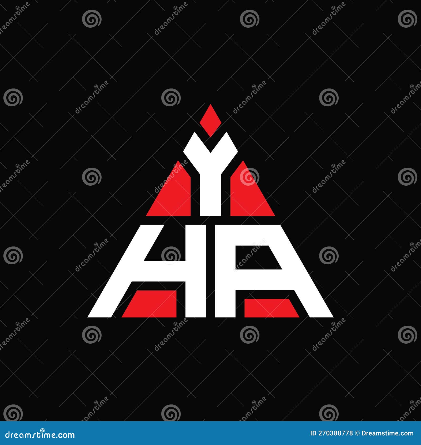 YHA Triangle Letter Logo Design with Triangle Shape. YHA Triangle Logo ...