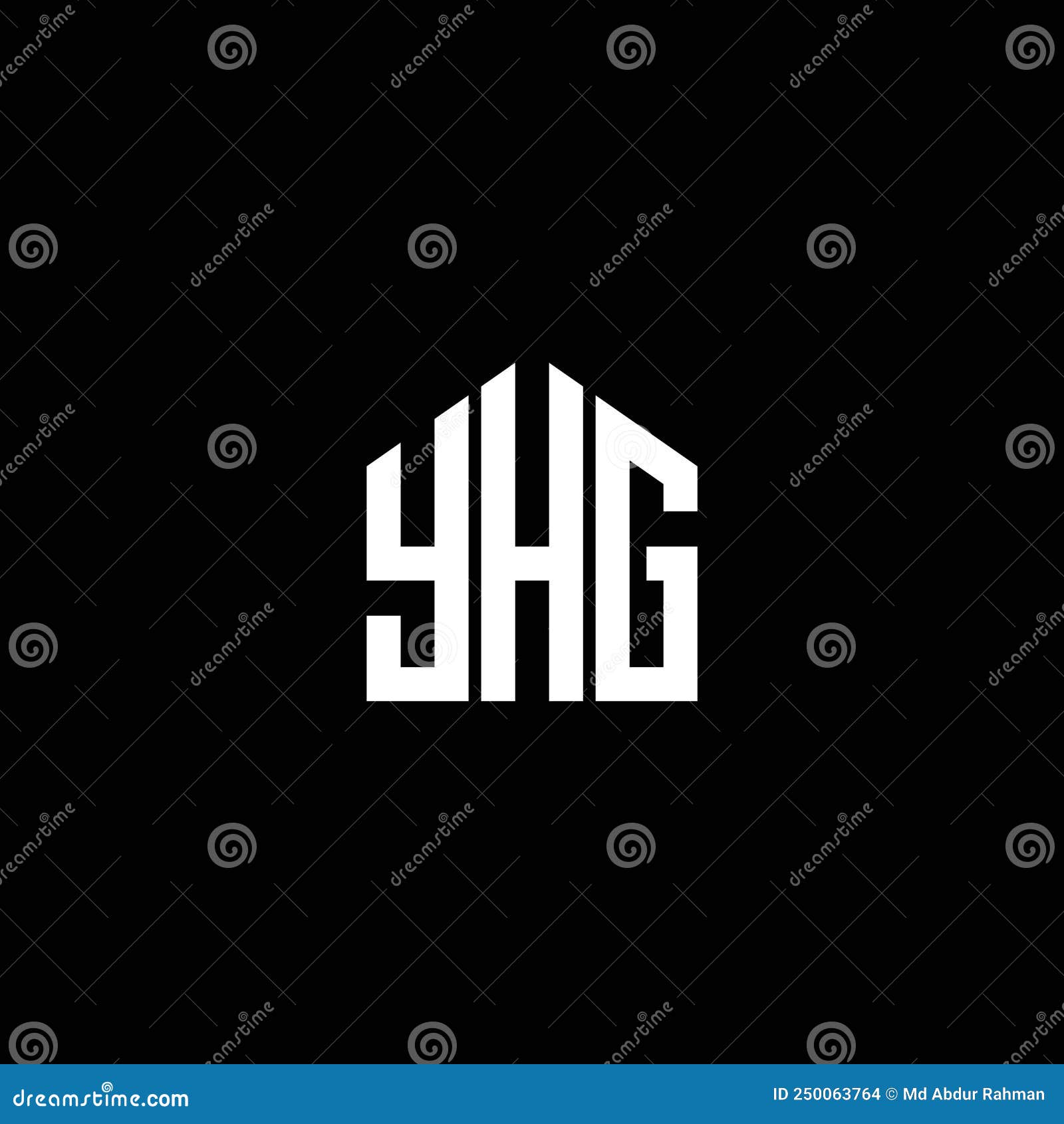 YHG Letter Logo Design on BLACK Background. YHG Creative Initials ...