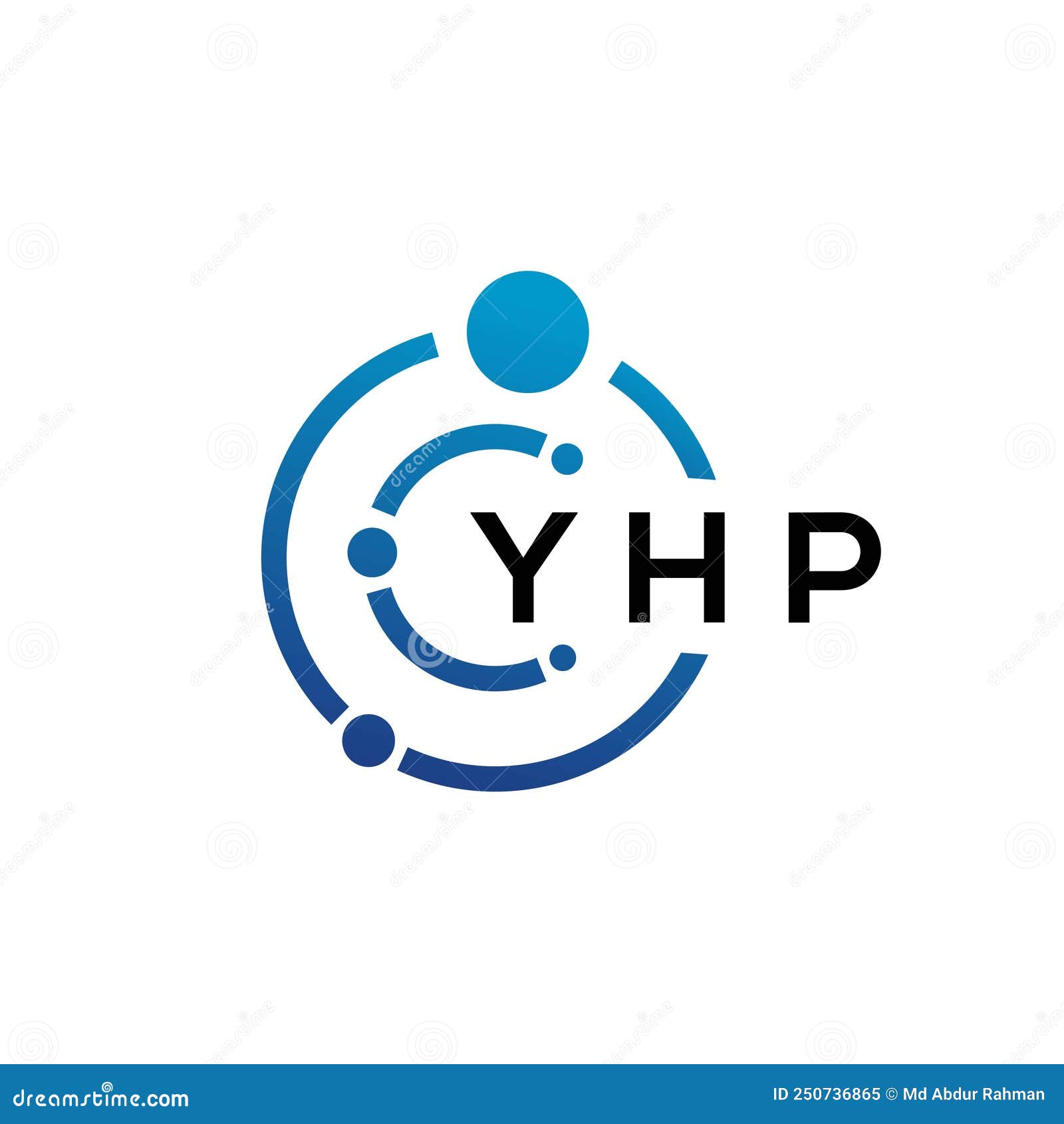 YHP Letter Technology Logo Design on White Background. YHP Creative ...