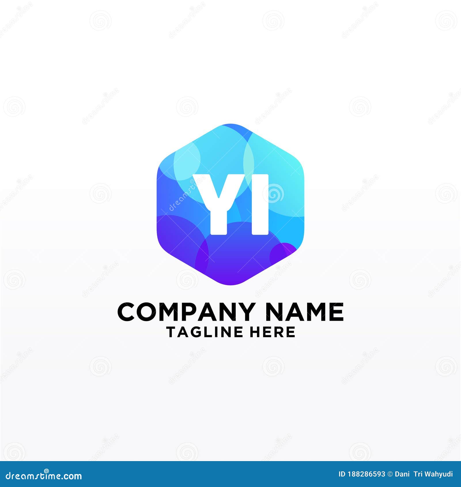 YI Initial Logo with Colorful Circle Template Vector Stock Vector ...
