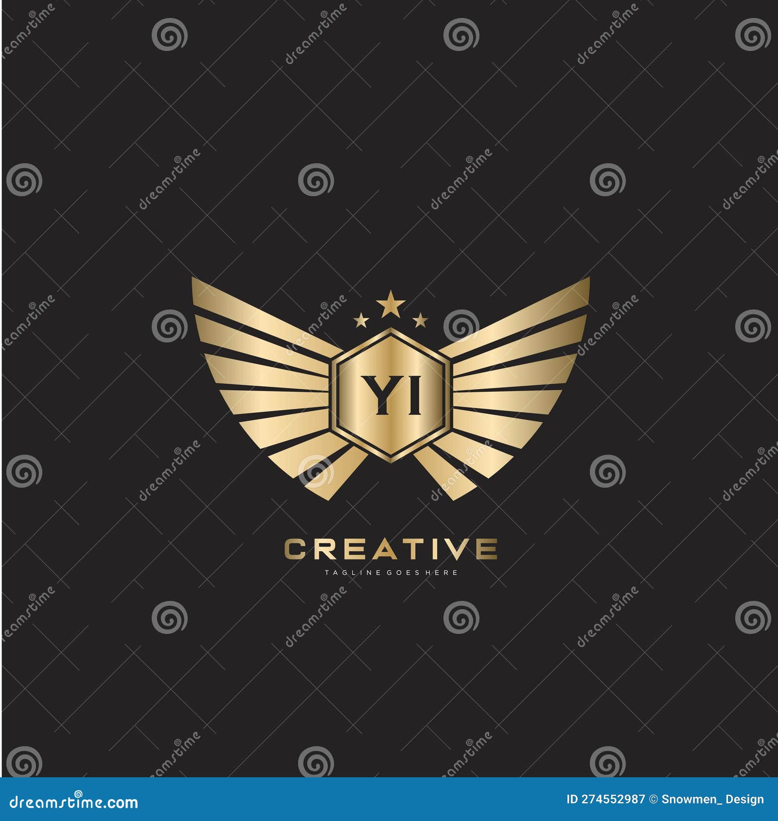 YI Letter Initial with Royal Luxury Logo Template Stock Vector ...