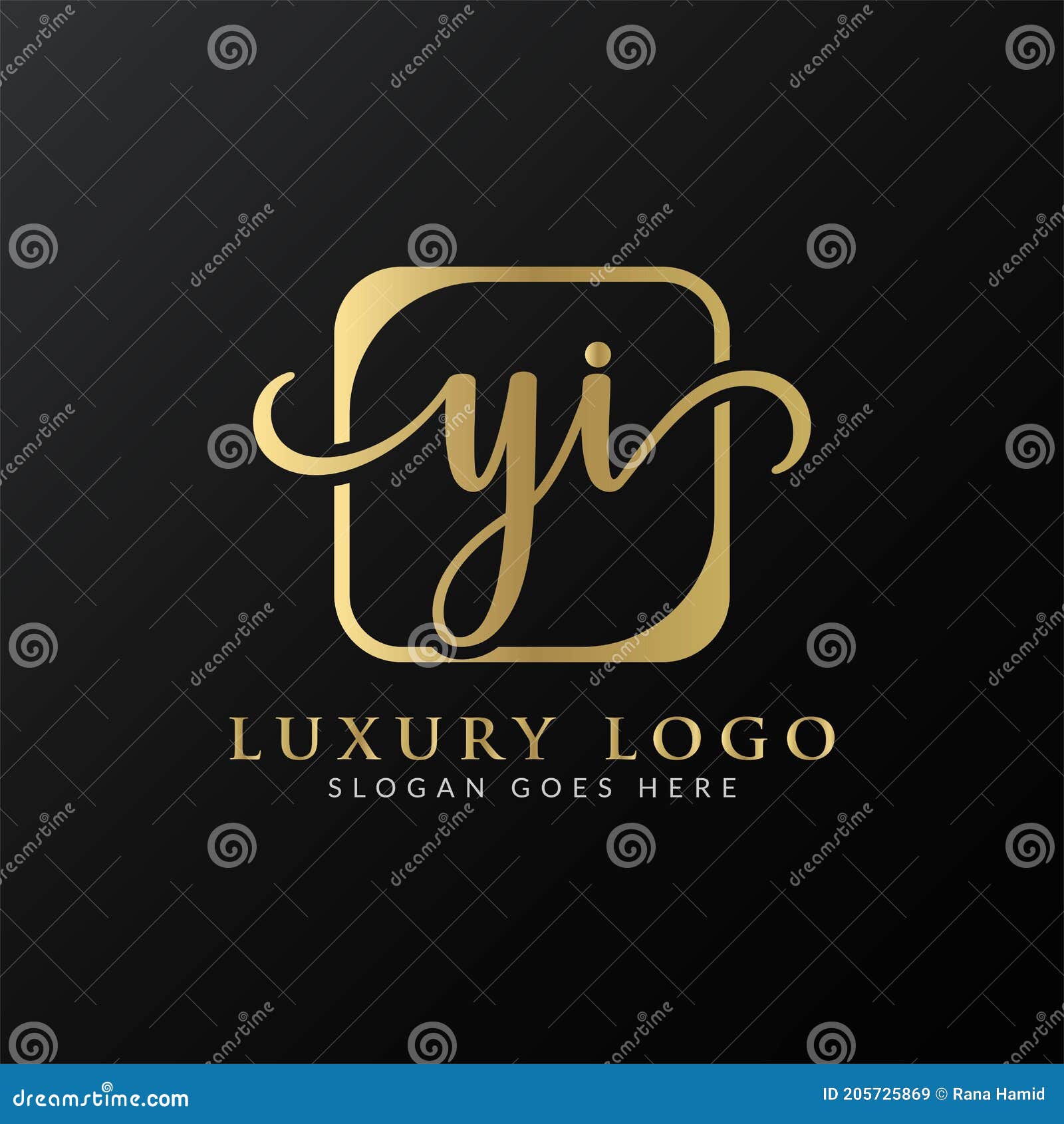YI Logo Design Vector Template. Initial Luxury Letter YI Vector ...