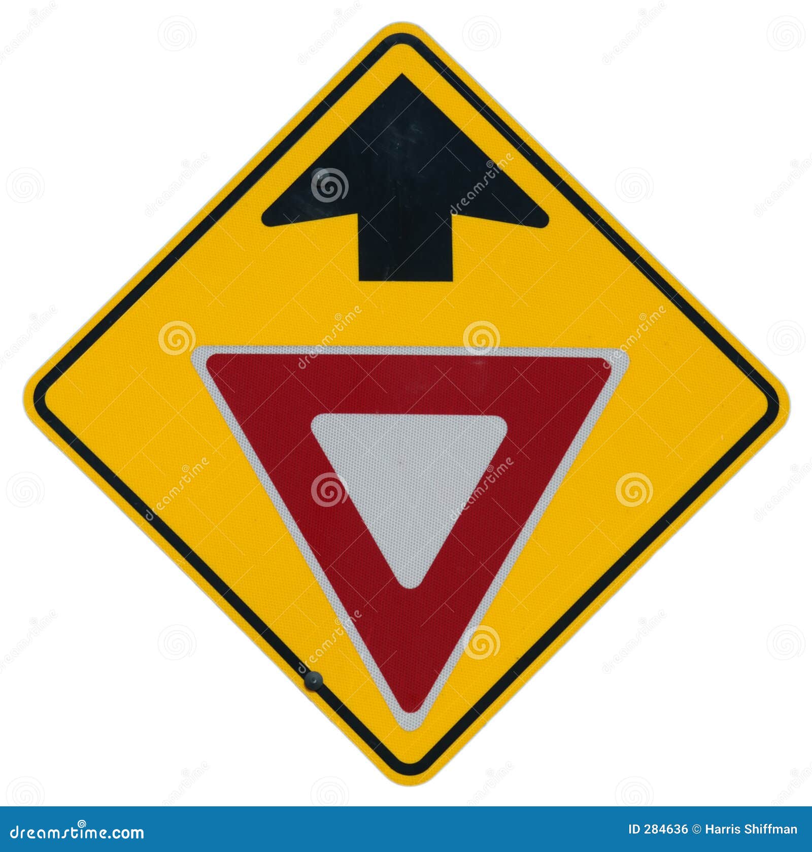 Yield Ahead stock photo. Image of road, sign, intersection - 284636