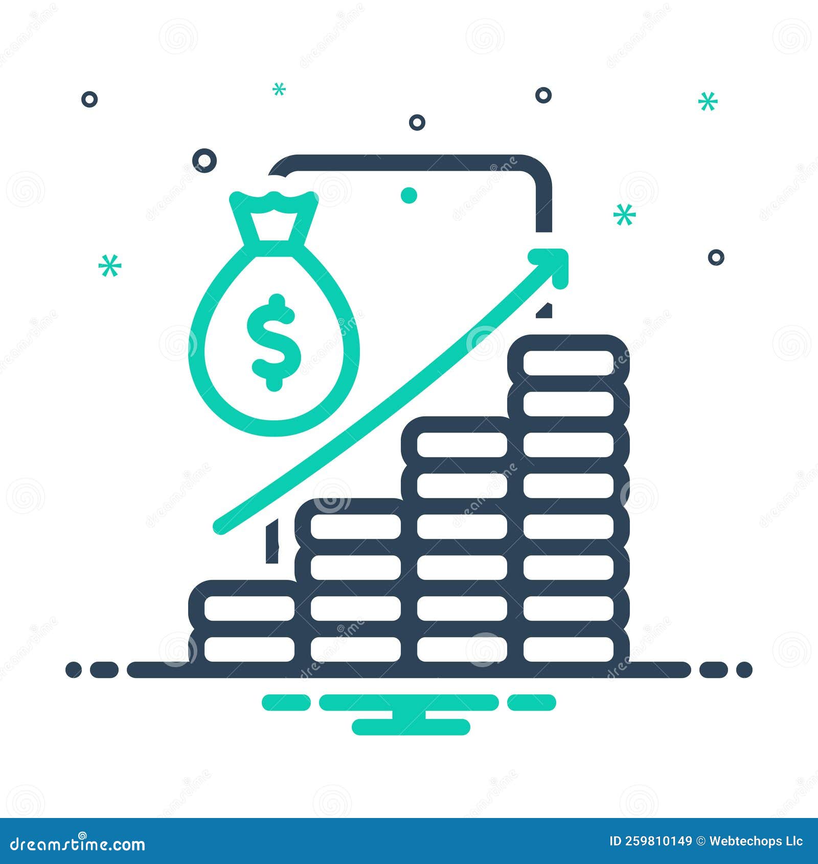 Mix Icon for Yield, Banking and Crop Stock Illustration - Illustration ...