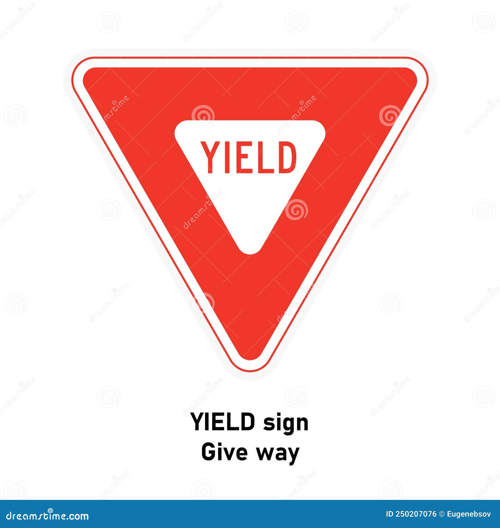 YIELD Road Sign Traffic Sign on White Background Stock Vector ...