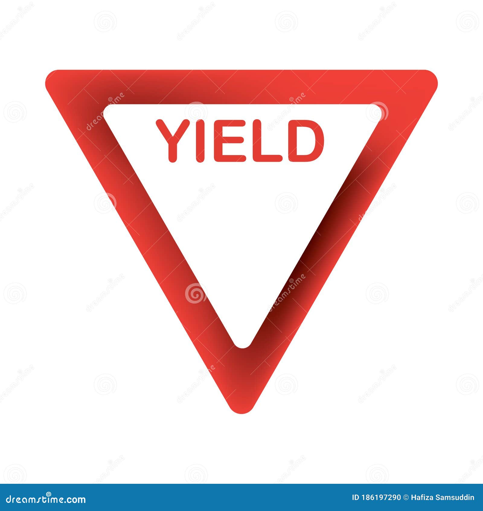 Yield Road Sign. Vector Illustration Decorative Design Stock Vector ...