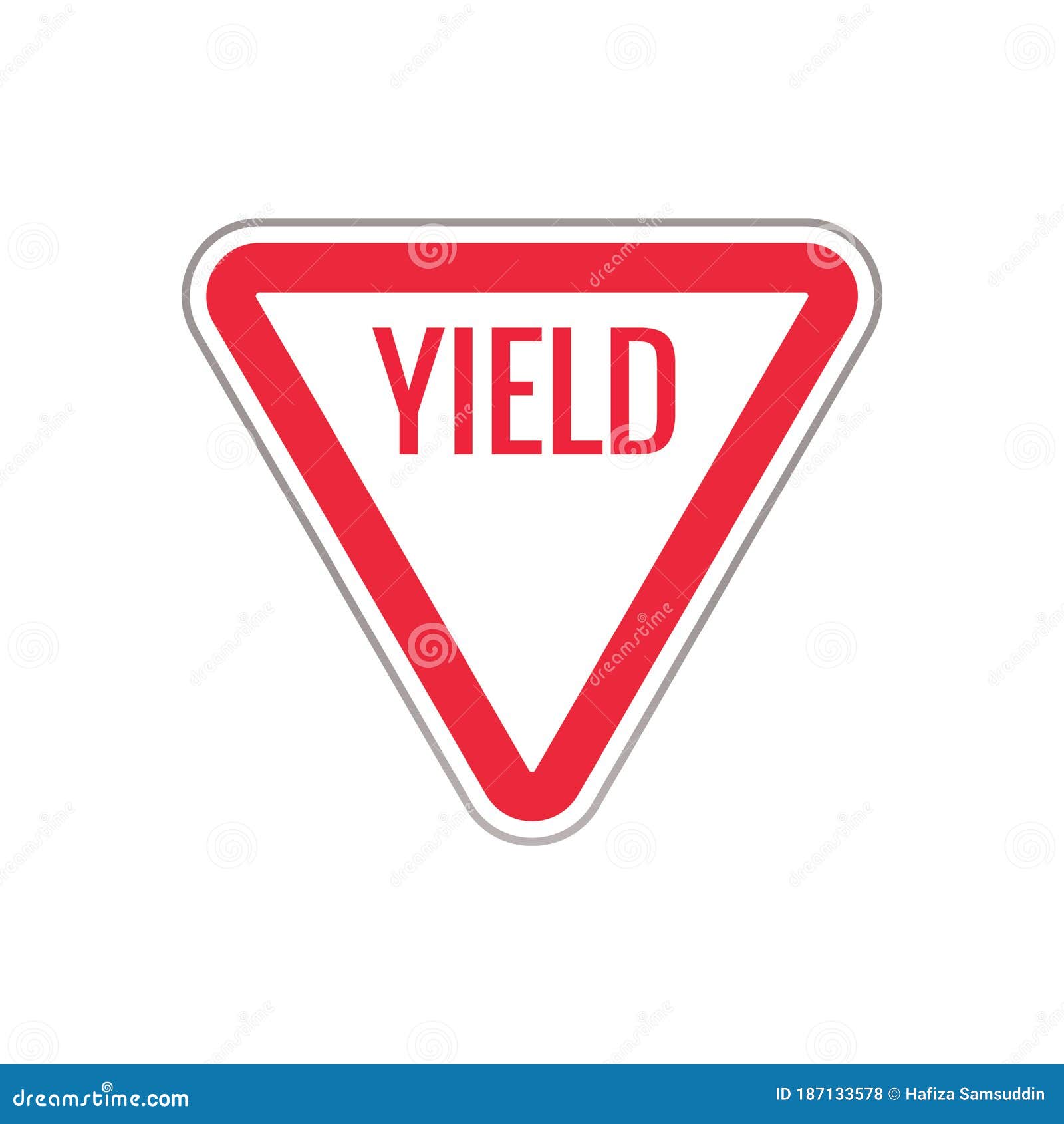 Yield Road Sign. Vector Illustration Decorative Design Stock Vector ...