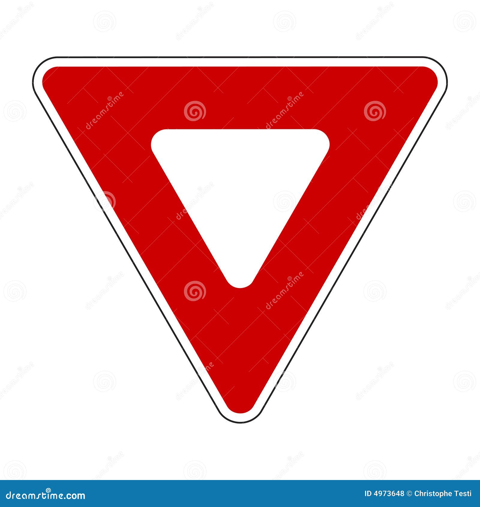 Yield Sign stock vector. Illustration of arrow, traffic - 4973648