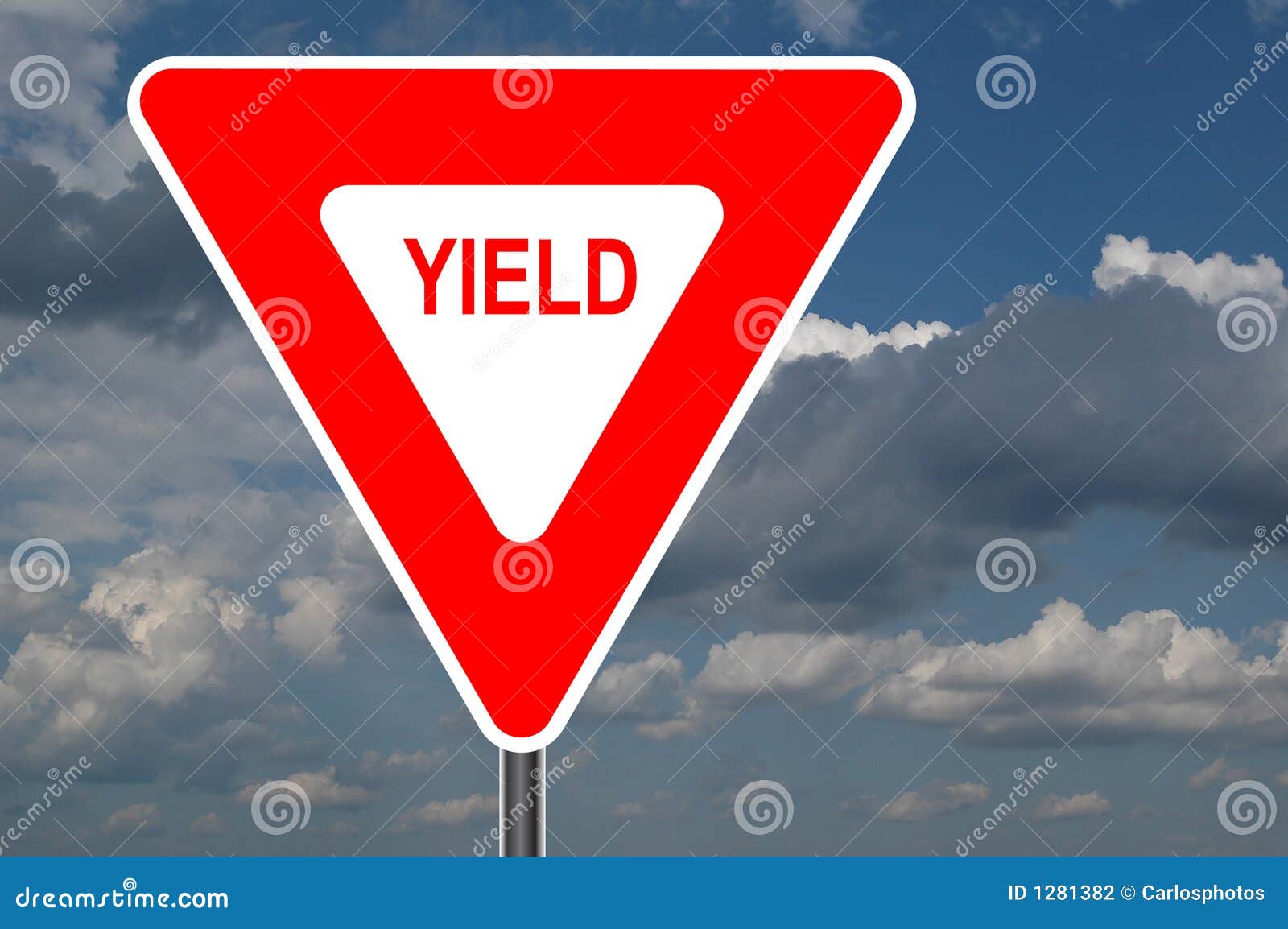 Yield Sign On A Background An Old Tree. Stock Photo | CartoonDealer.com ...