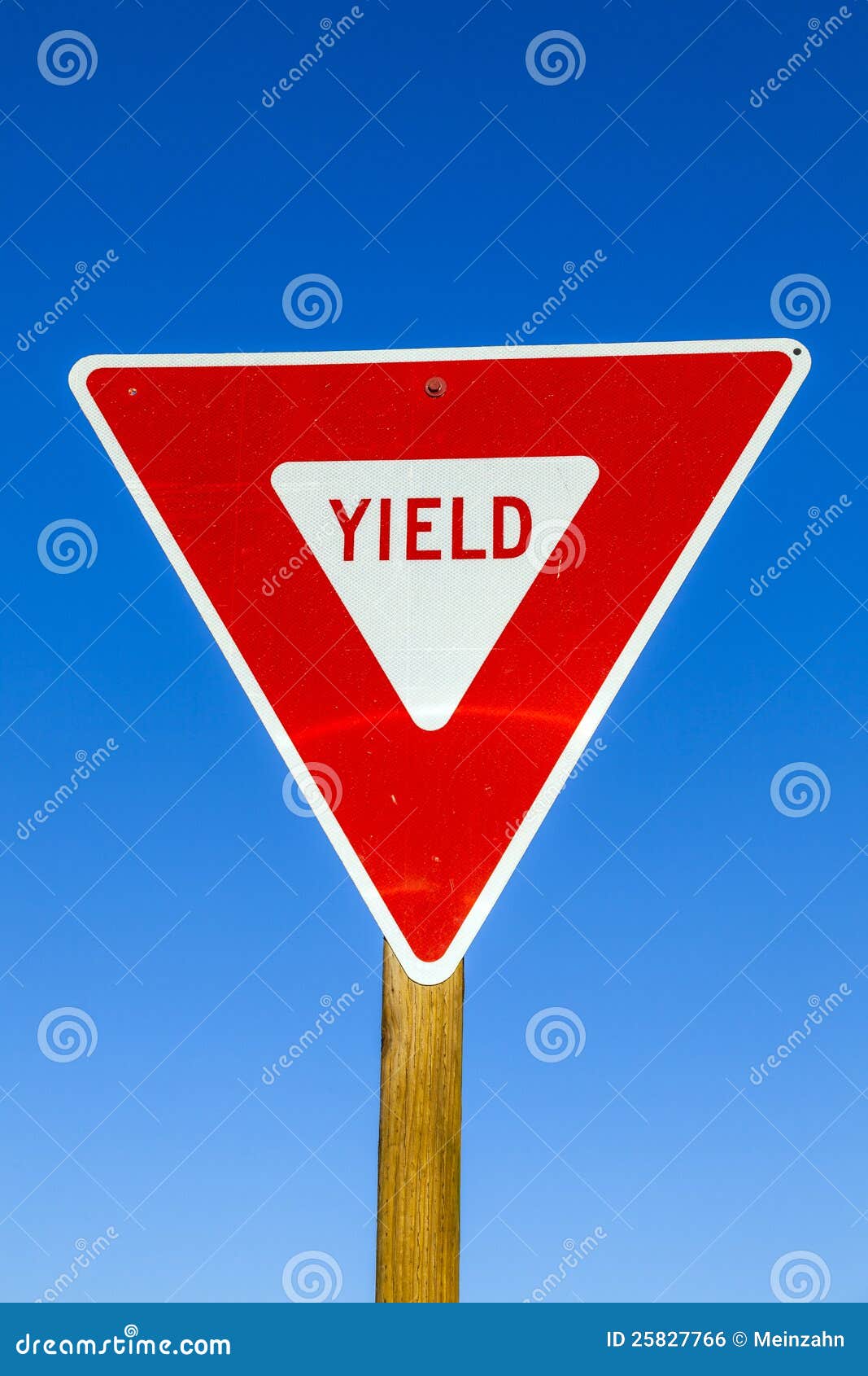 Yield Sign At The Highway With Blue Stock Photo - Image of interstate ...