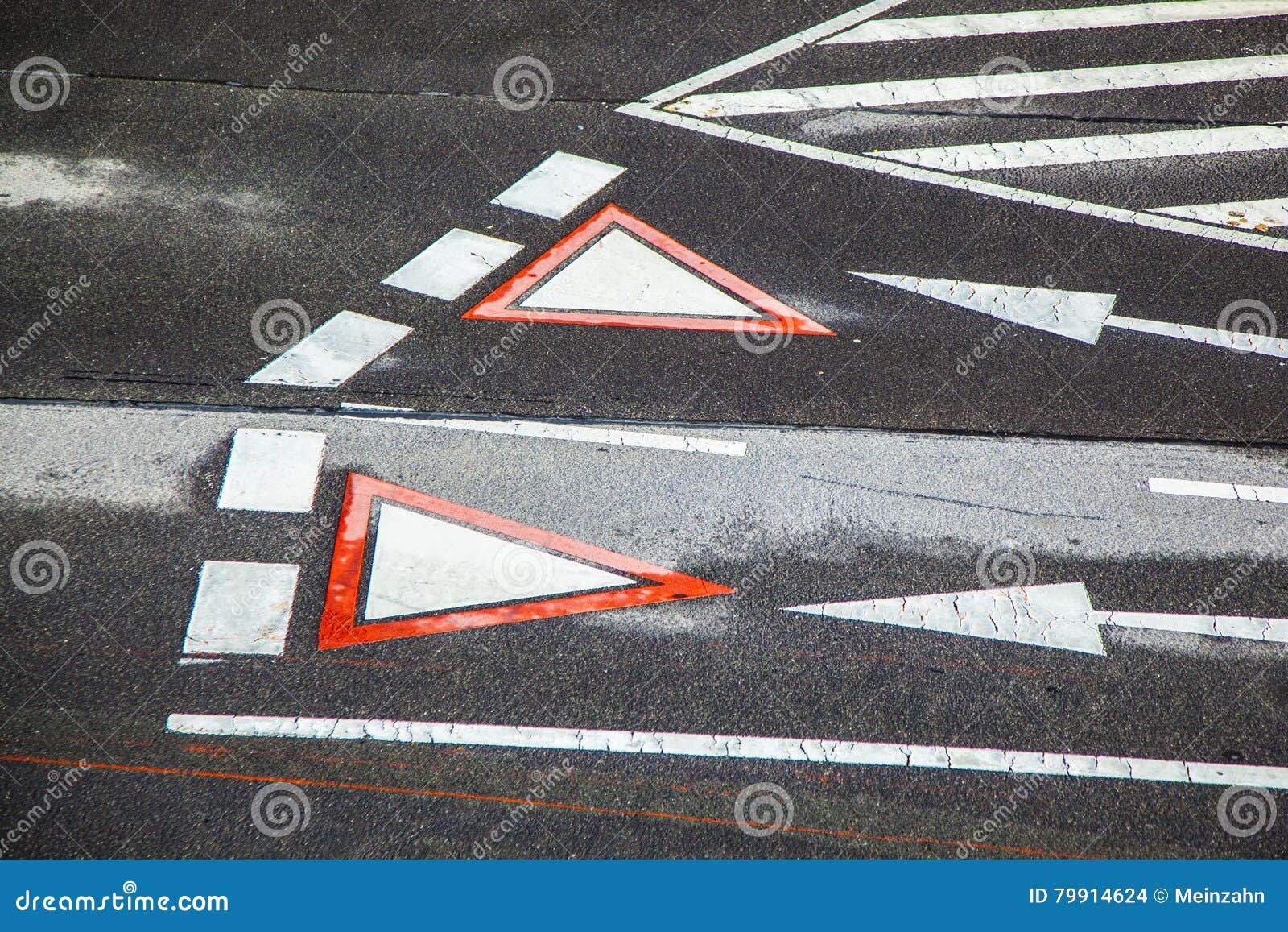 Yield Sign Marked at the Street in Vienna Stock Photo - Image of town ...