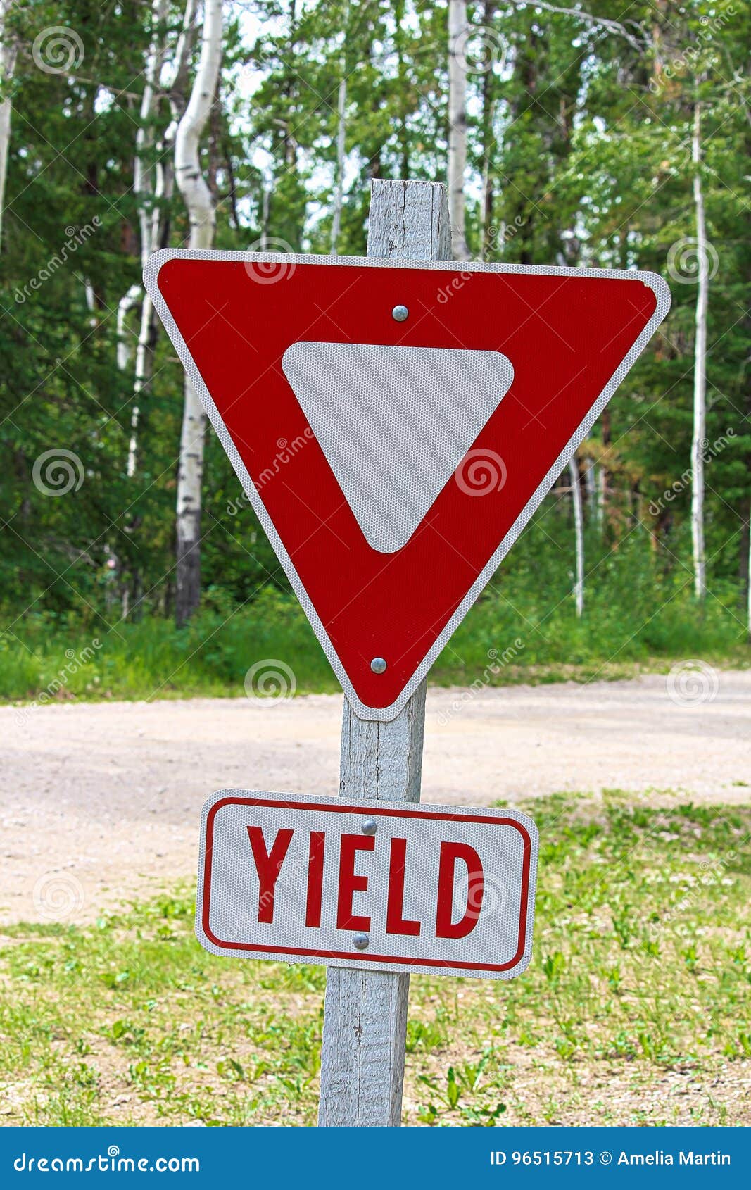 A Yield Sign with the Written Word Below it Stock Image - Image of ...