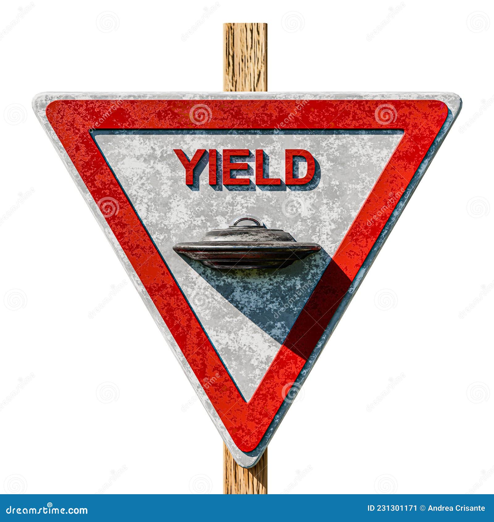 Yield Street Sign Isolated on White Background Stock Illustration ...