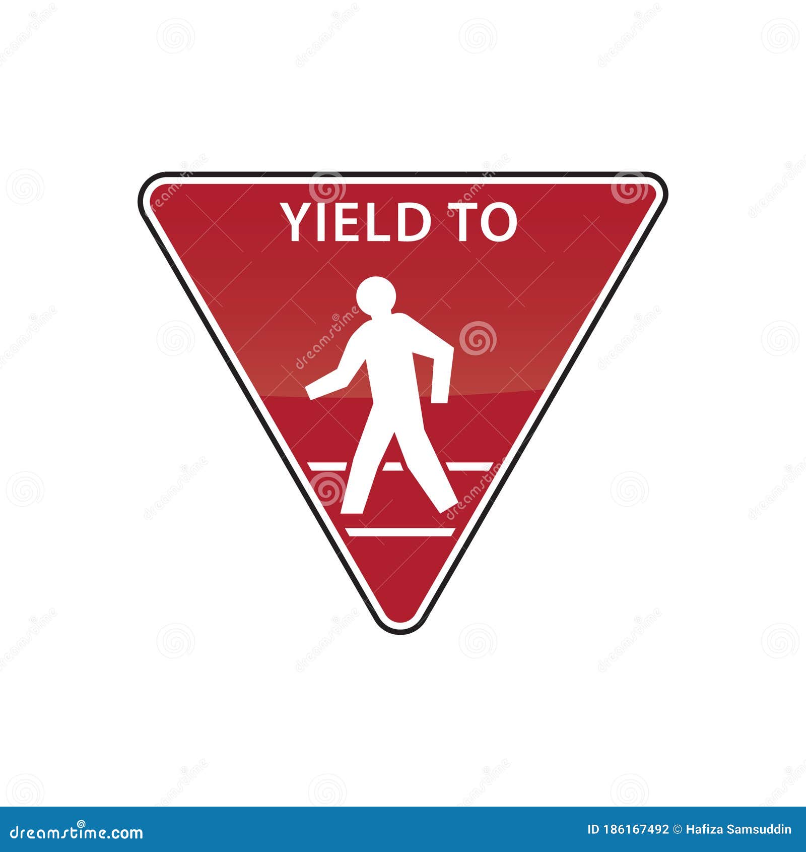 Yield To Pedestrian Road Sign Vector Illustration Decorative Design Stock Vector Illustration