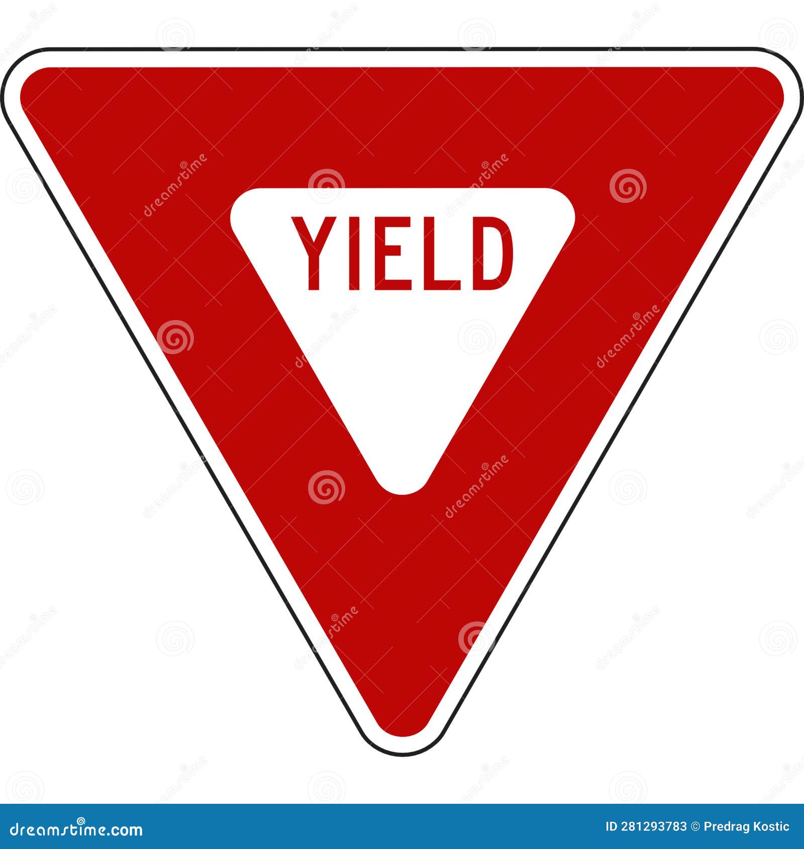Yield traffic sign stock illustration. Illustration of diagram - 281293783