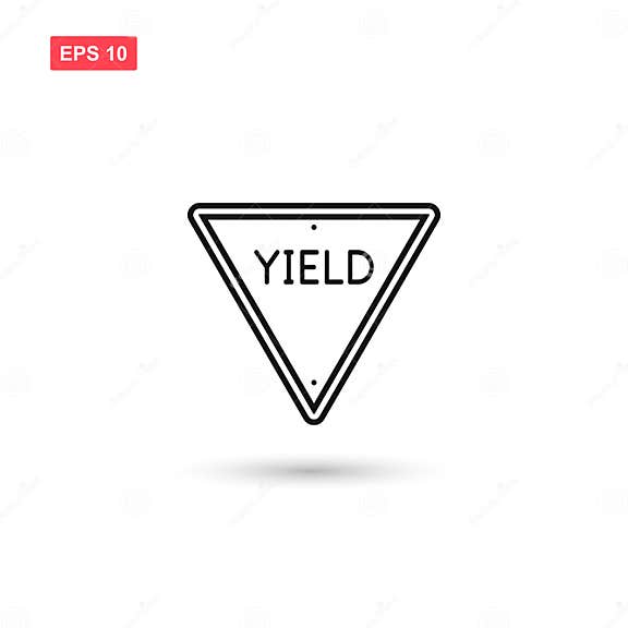 Yield Triangle Sign Icon Vector Isolated 2 Stock Vector - Illustration ...