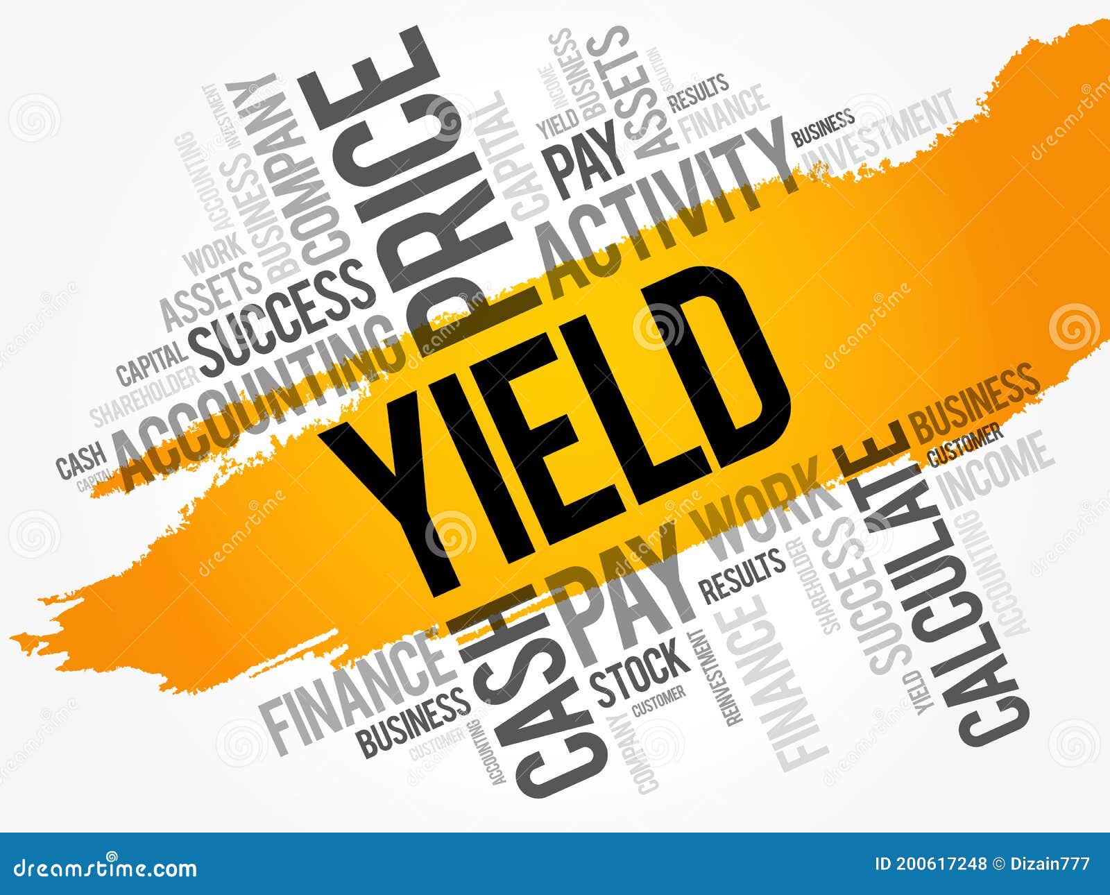 Yield word cloud collage stock illustration. Illustration of management ...