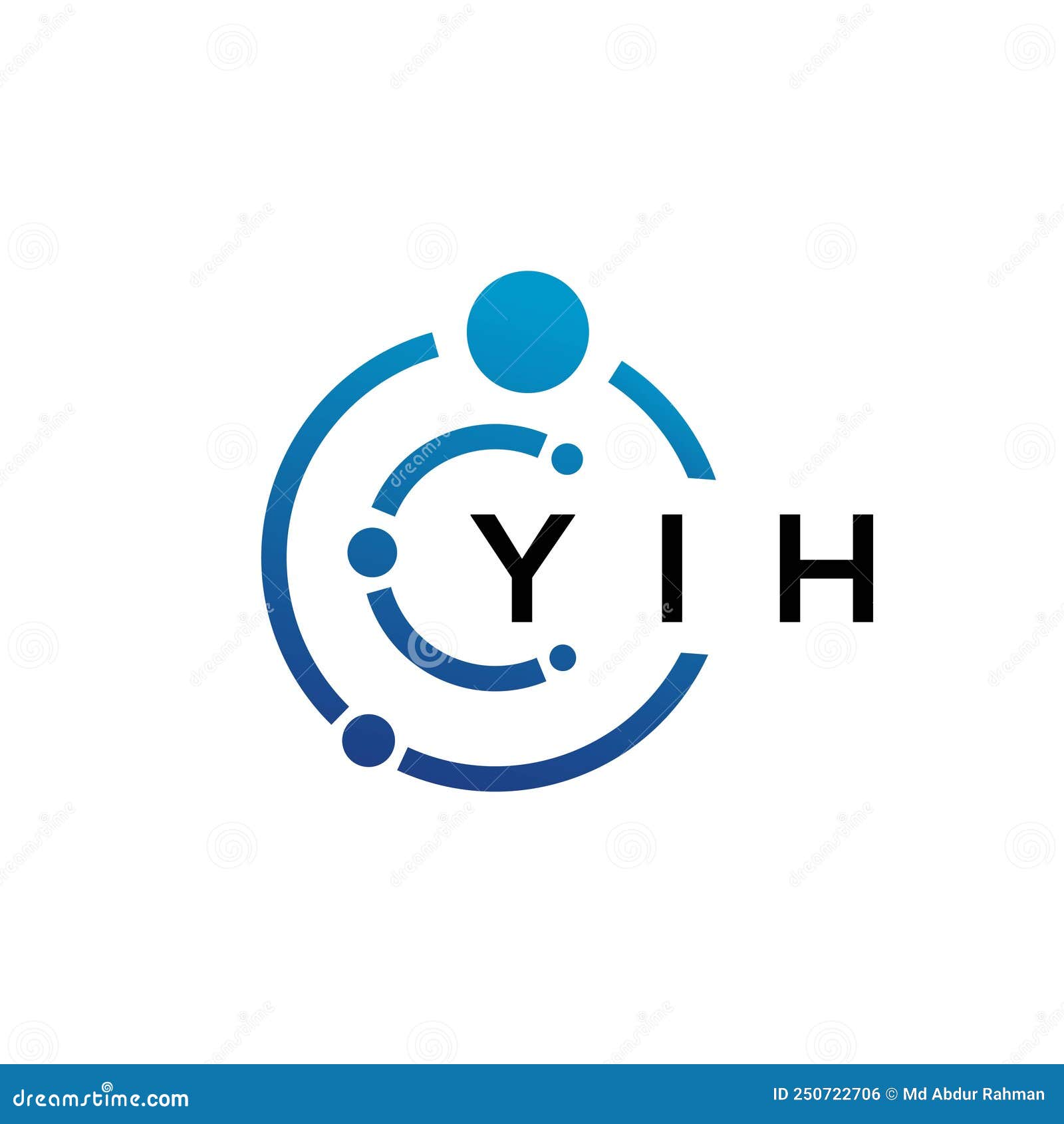 YIH Letter Technology Logo Design on White Background. YIH Creative ...