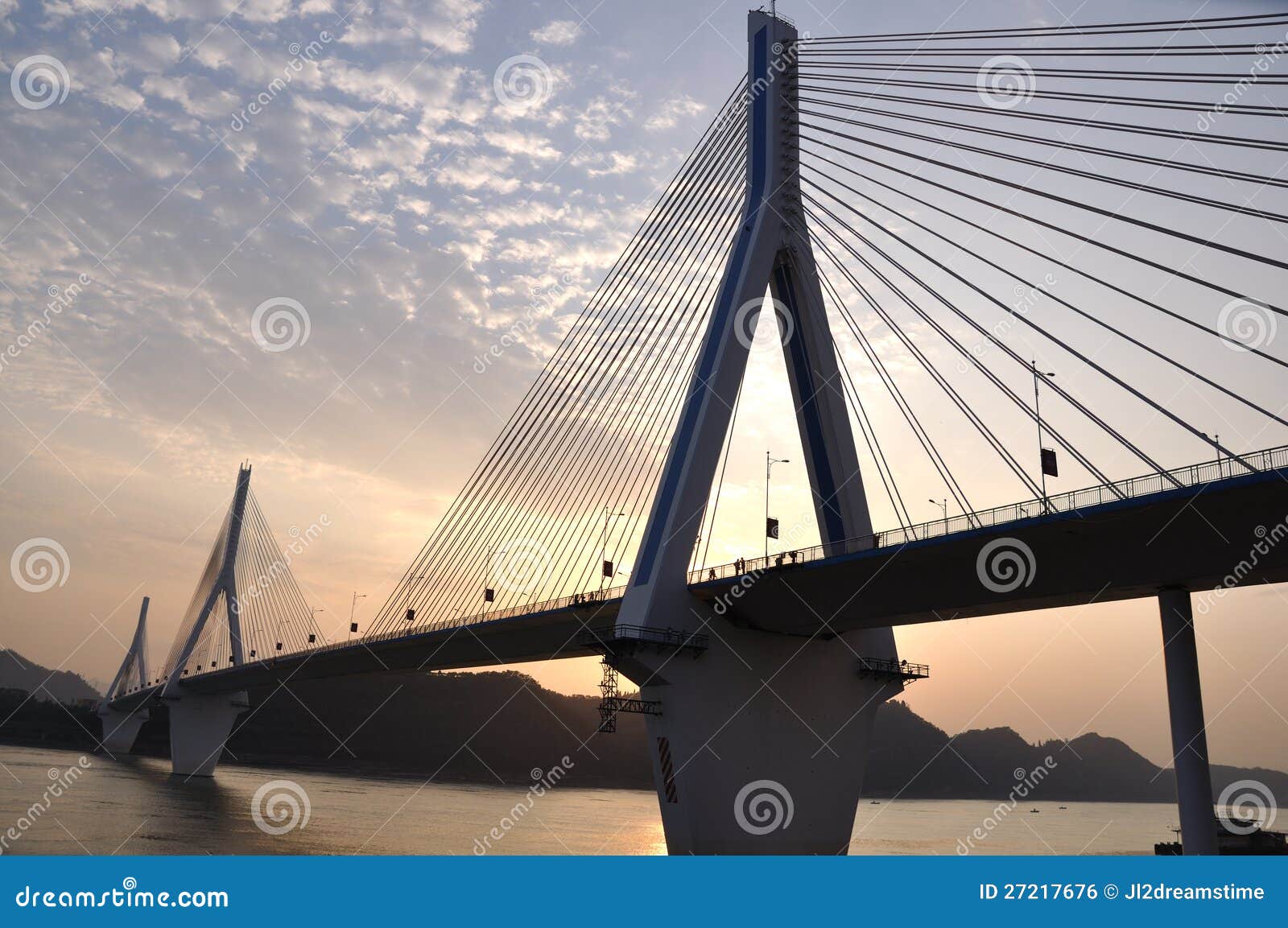 Yiling Yangtze River Bridge 6 Stock Photo - Image of suspension ...