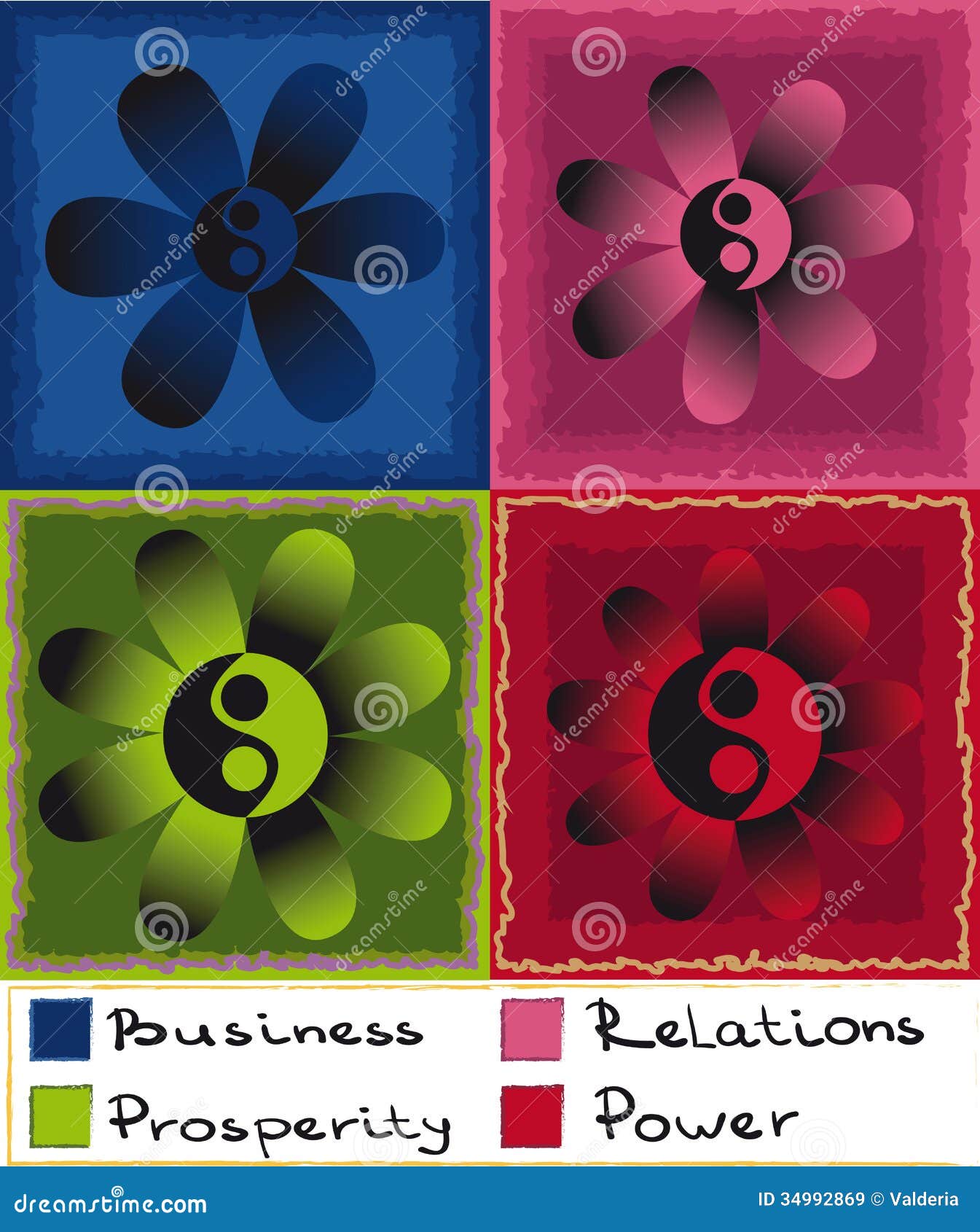 Yin Yan- U. Feng Shui-Symbol Vektor Abbildung - Illustration von ...
