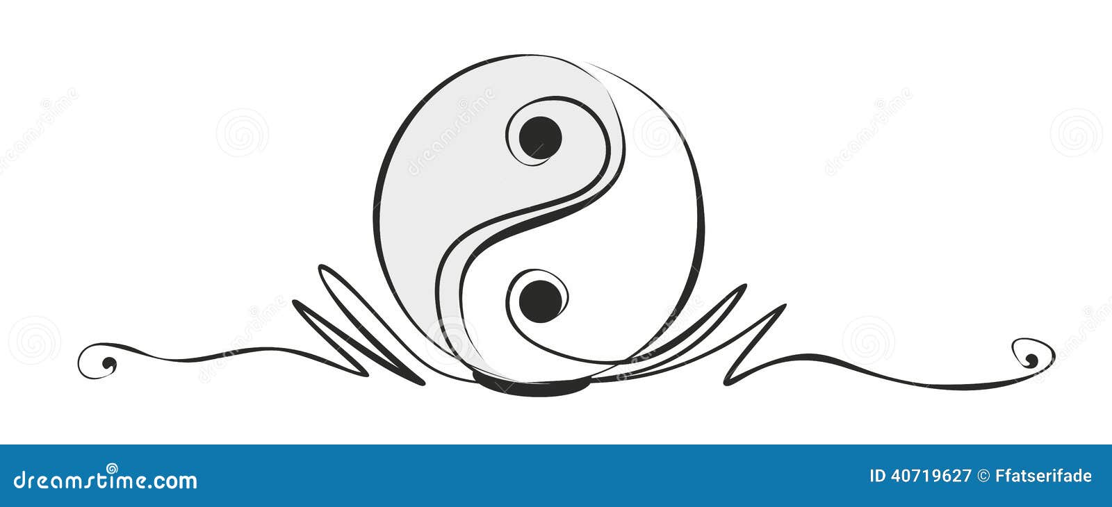 Go With The Flow Yin Yang Jade Water Background Banner Royalty-Free ...