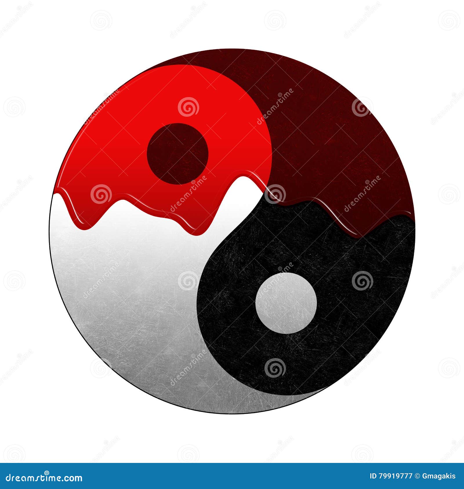 Yin yang in blood stock illustration. Illustration of combat - 79919777