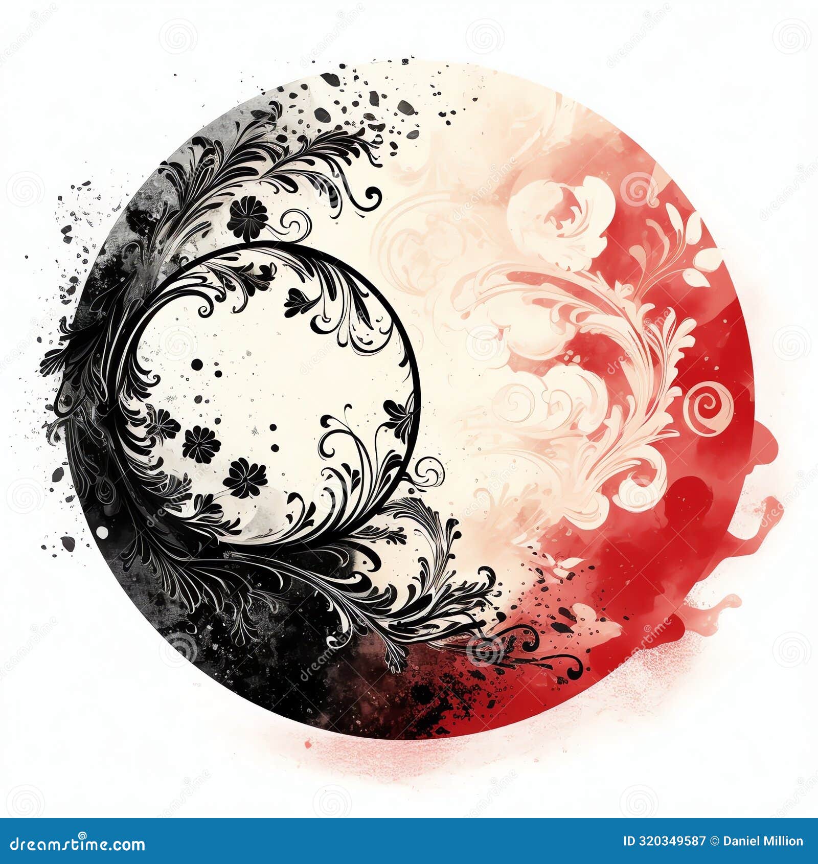 Set Yin Yang, Chinese Tea Ceremony, Sushi And Firework. Square Glass ...