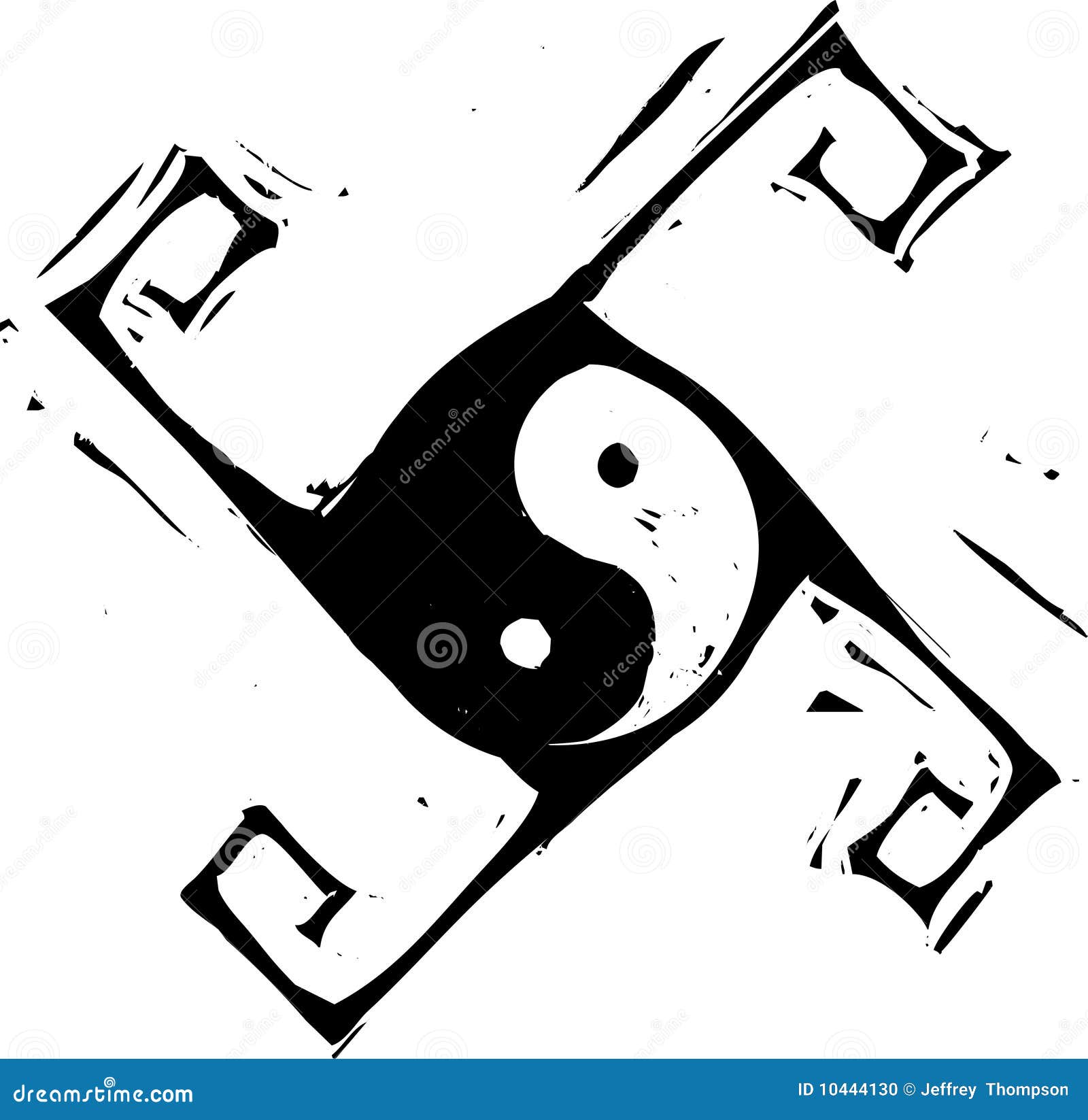 Yin Yang Cross stock vector. Illustration of primitive - 10444130