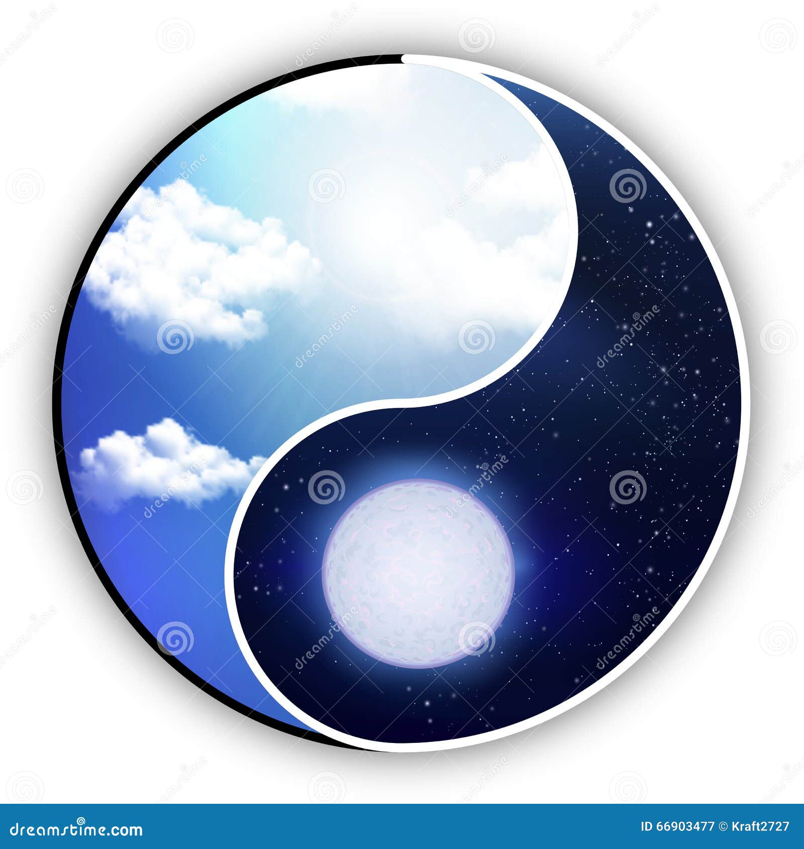 Yin & Yang - Day & Night Vector Illustration | CartoonDealer.com #46845598
