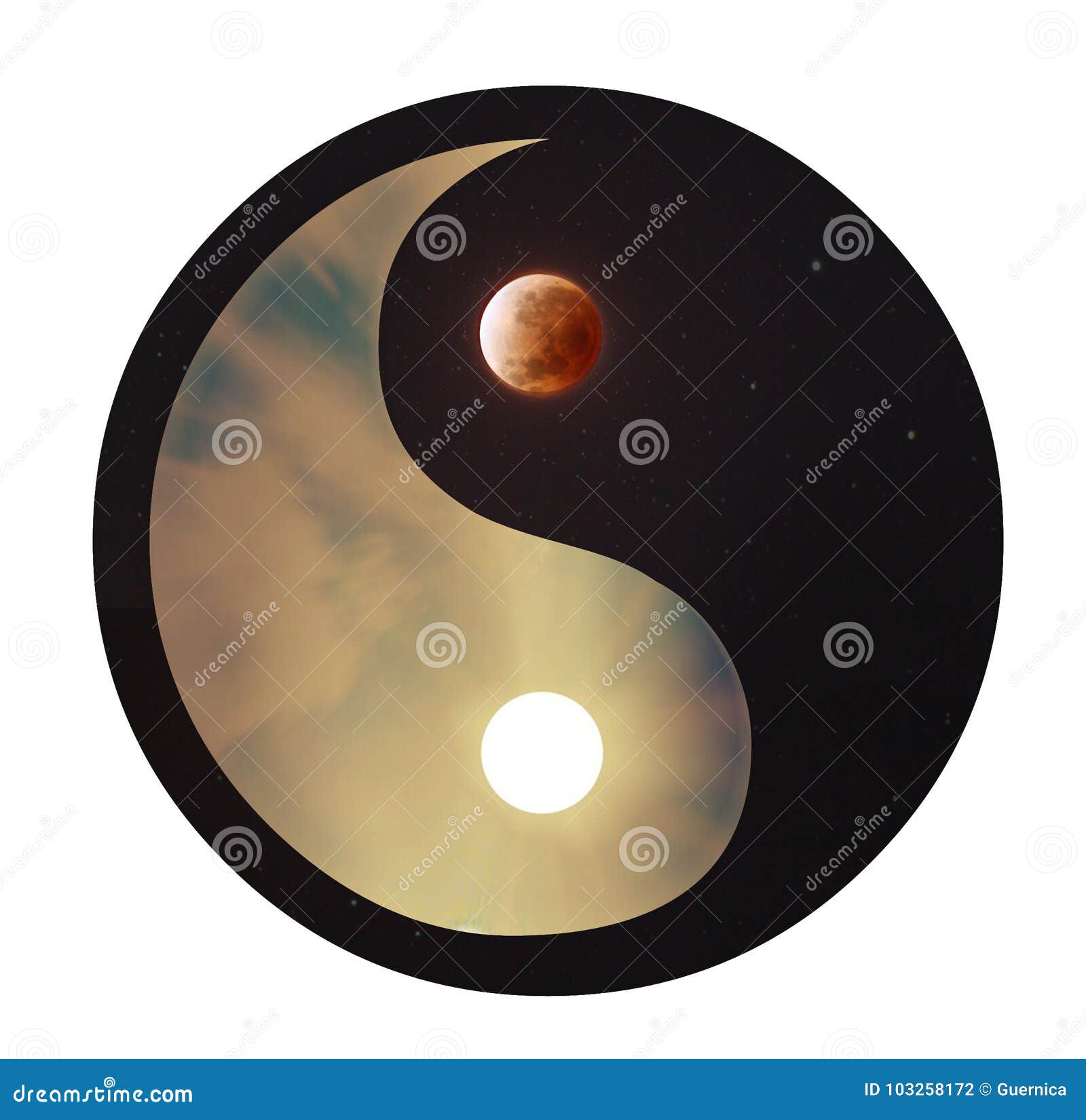 Yin & Yang - Day & Night Vector Illustration | CartoonDealer.com #46845598