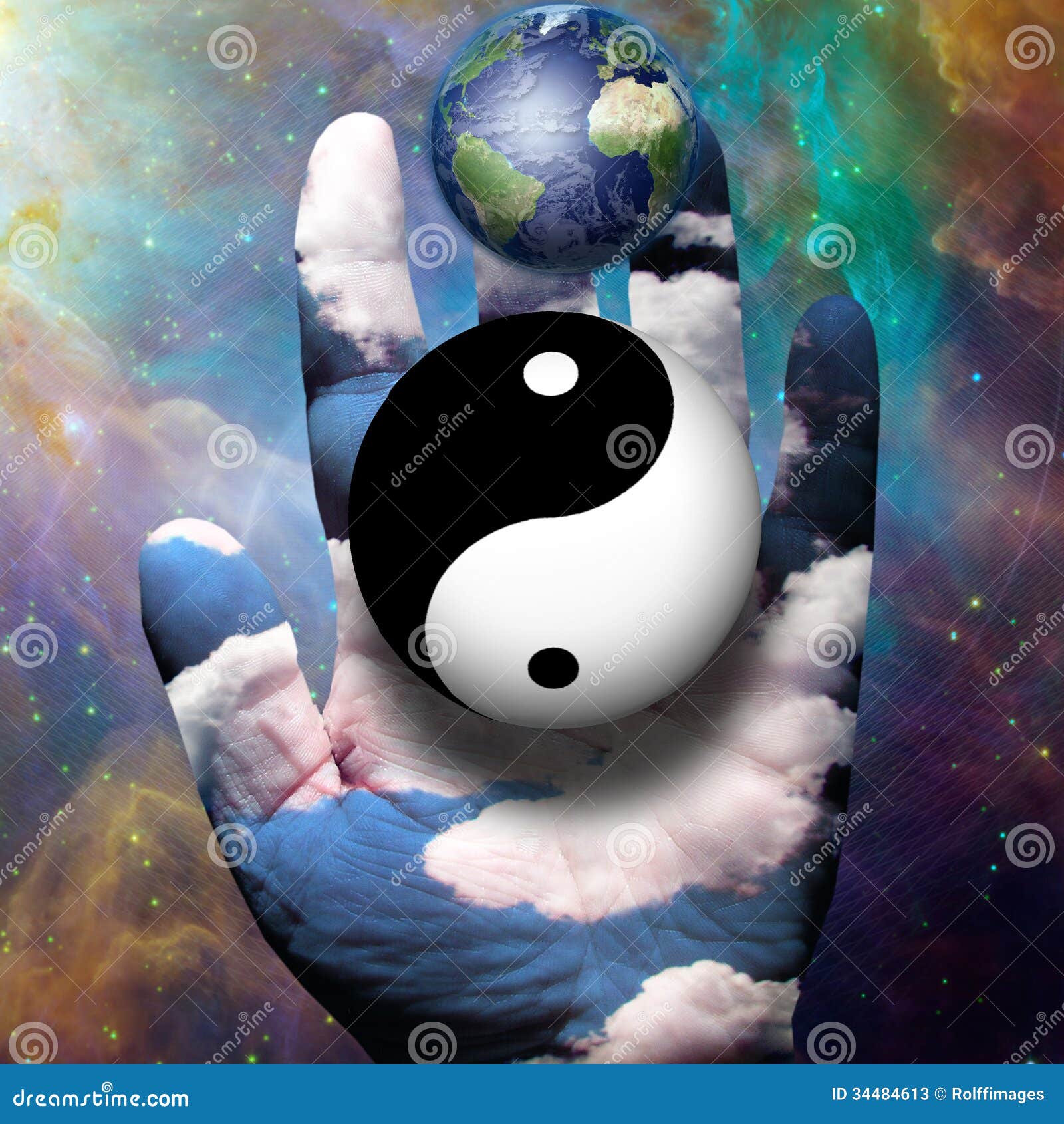 Yin Yang and Earth stock illustration. Illustration of chinese - 34484613