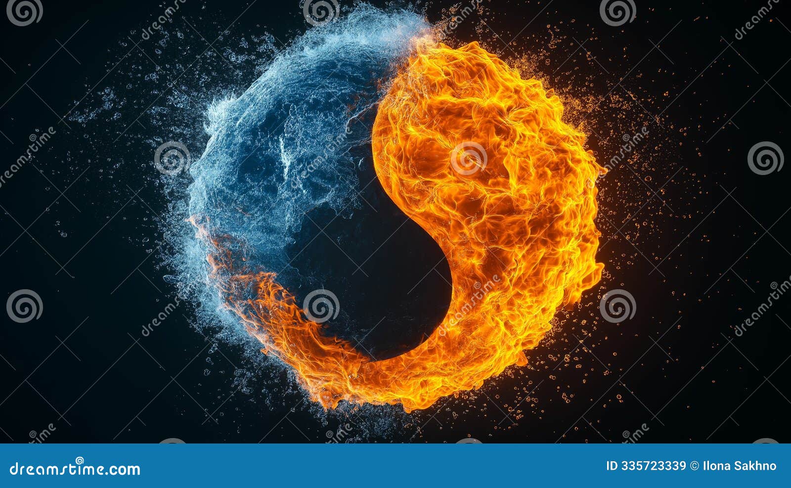 Fire And Ice Collide In This Epic Battle Of The Elements Royalty-Free ...