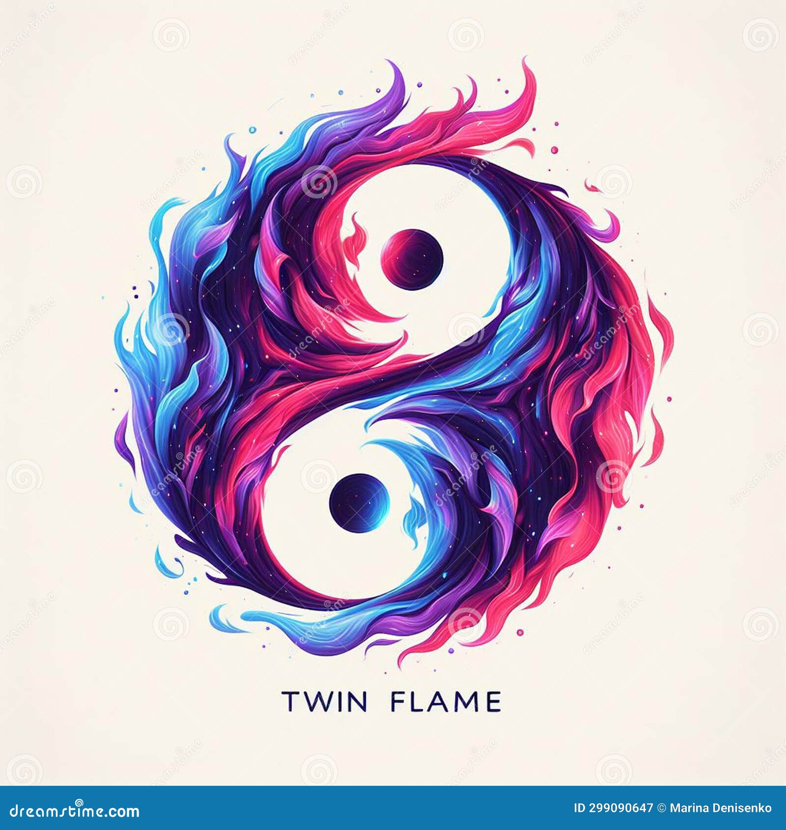 Yin Yang Flame Symbol Yin Yang on White Background. Illustration for ...