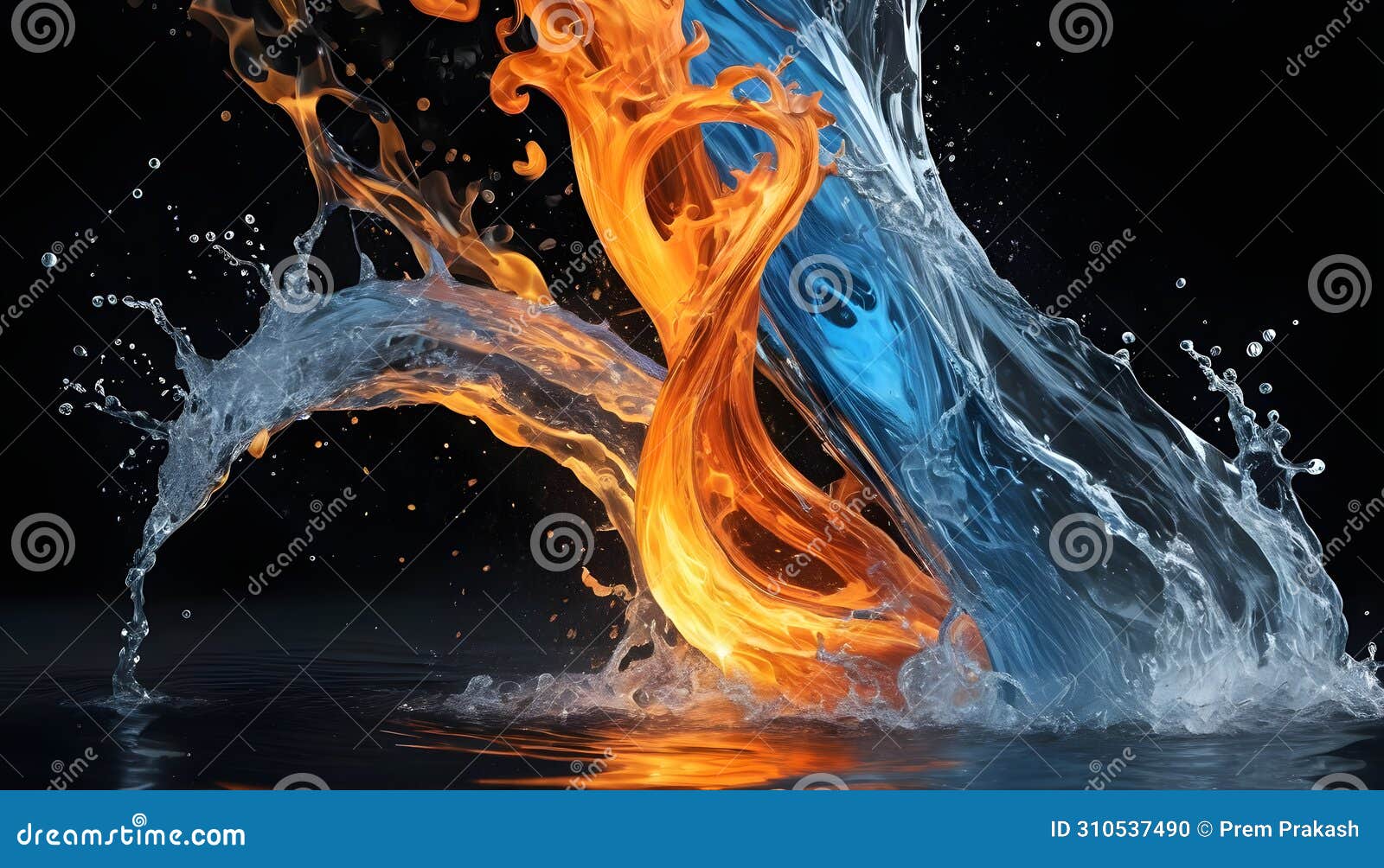 Elemental Fusion: A Yin Yang Dance Of Fire And Water Stock Photography ...