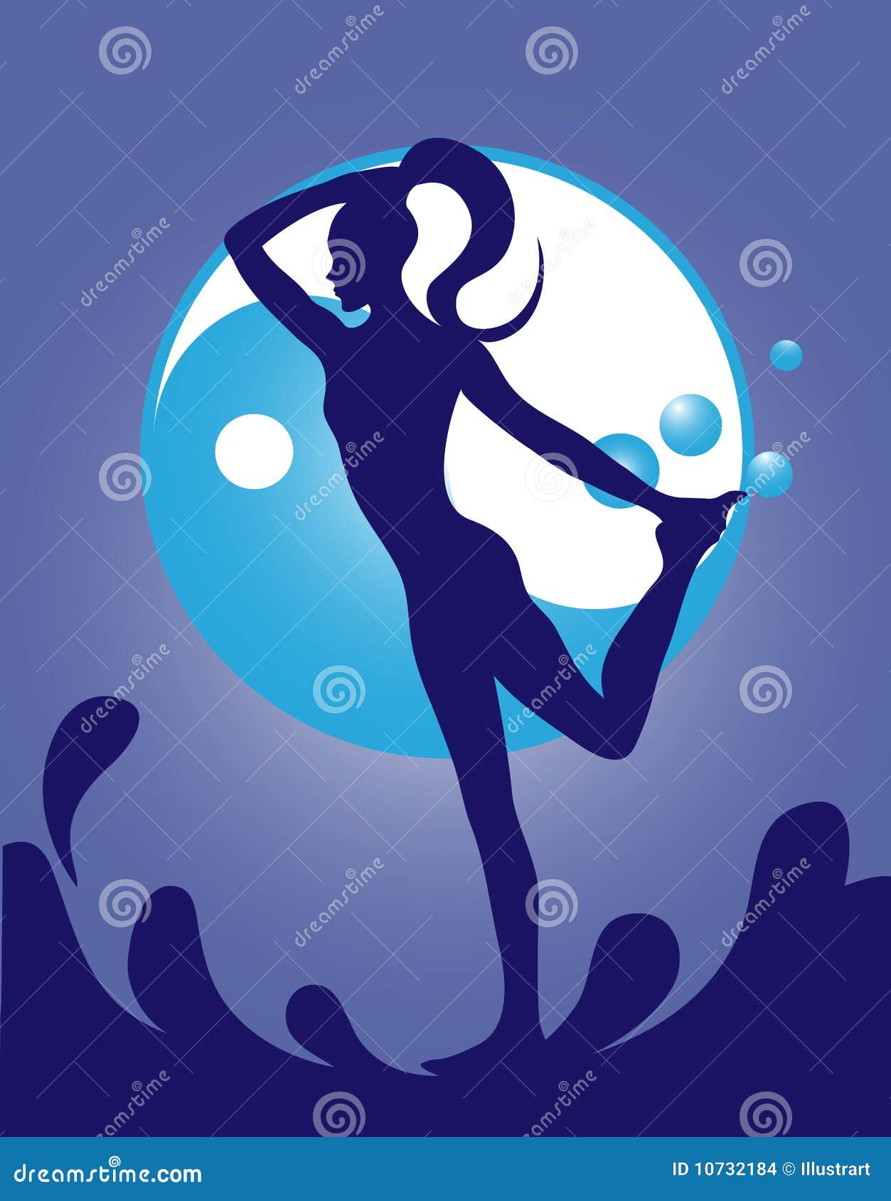 Yin yang girl stock vector. Illustration of active, girl - 10732184